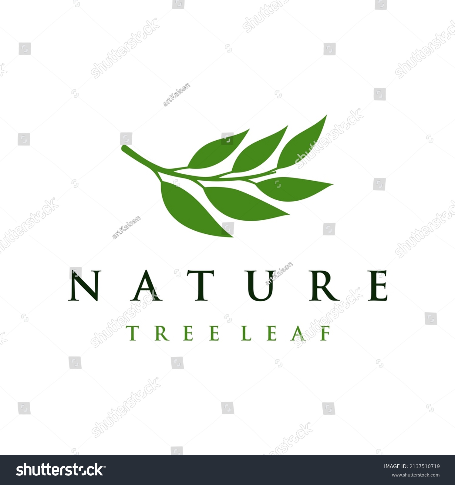 Tree Branch Leaf Logo Design Vector Stock Vector (Royalty Free ...