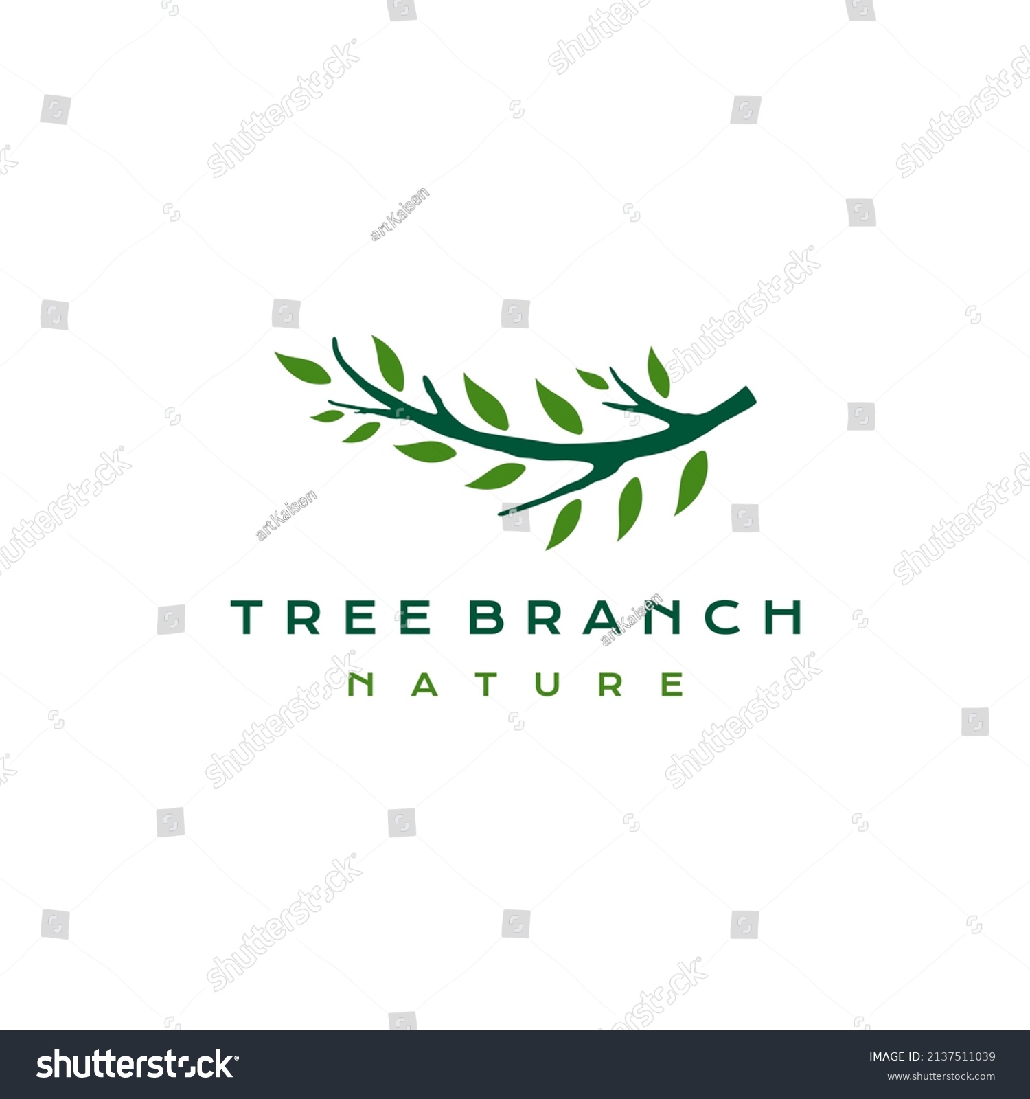 Tree Branch Leaf Logo Design Vector Stock Vector (Royalty Free ...