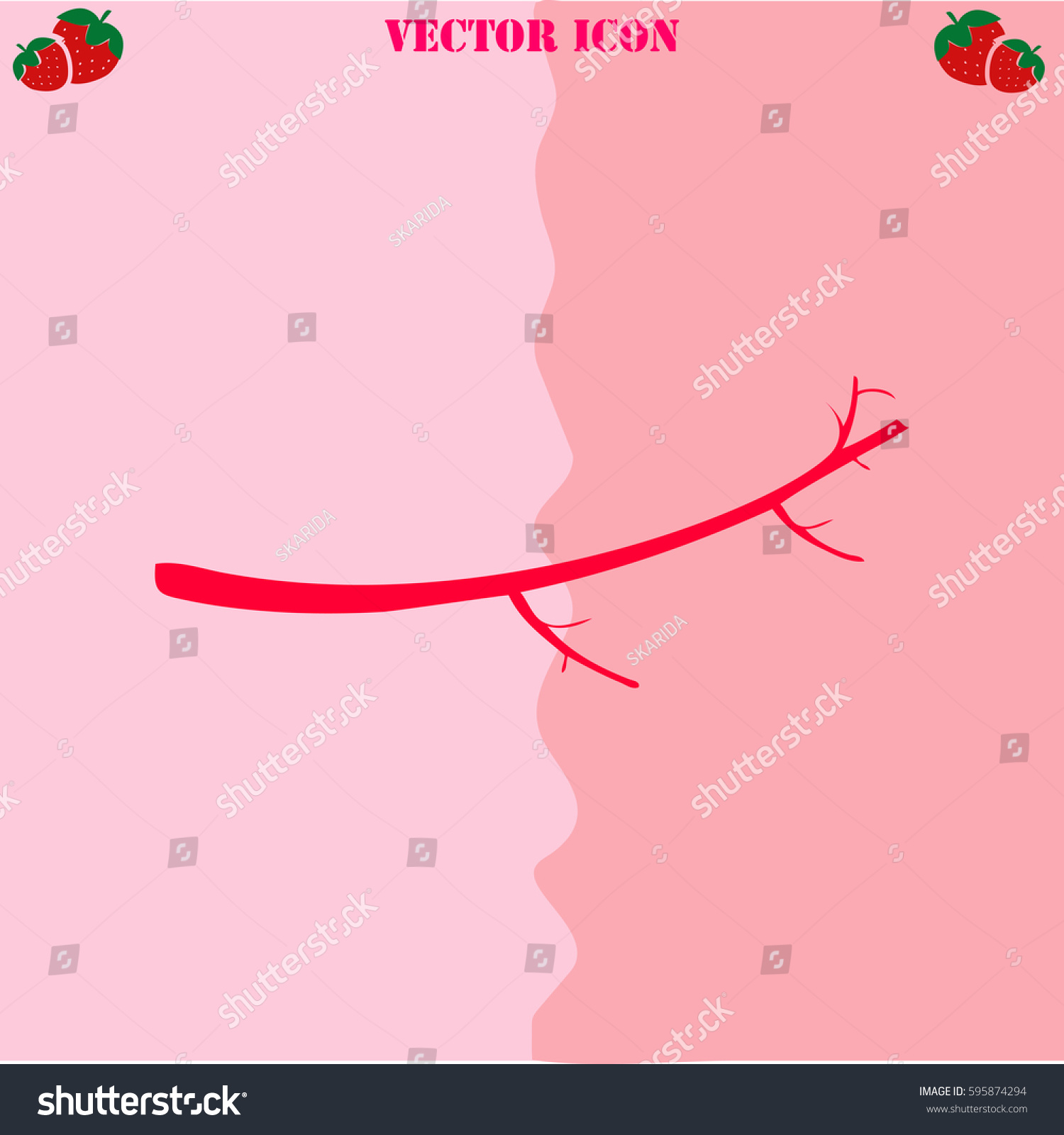 Tree Branch Vector Icon Strawberry Background Stock Vector (Royalty ... Tree Branch Vector Icon Strawberry Background Stock Vector (Royalty ...