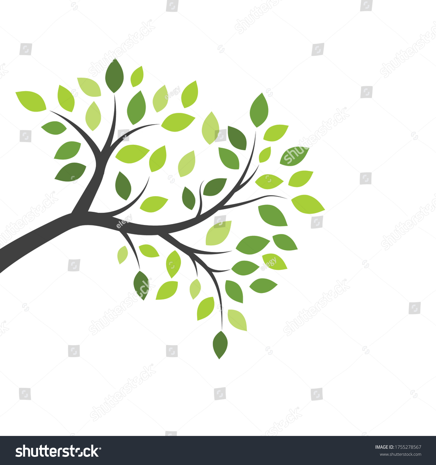 Tree Branch Vector Ilustration Design Template Stock Vector (Royalty ...