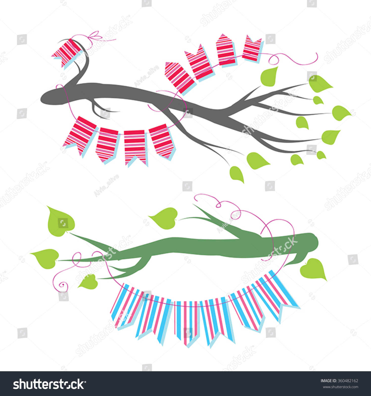 Tree Branches Vector Set Tree Branches Stock Vector (Royalty Free ...