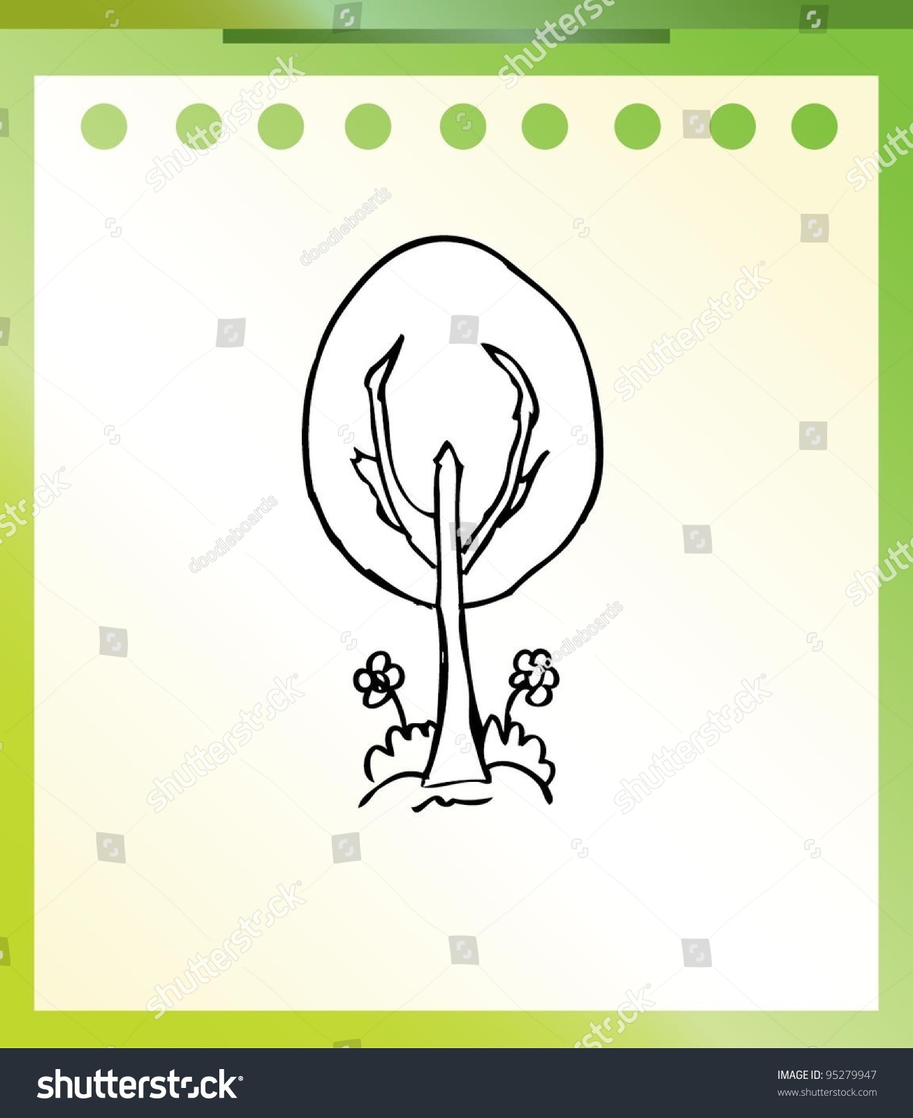 Tree Cartoon Doodle Stock Vector (Royalty Free) 95279947 | Shutterstock