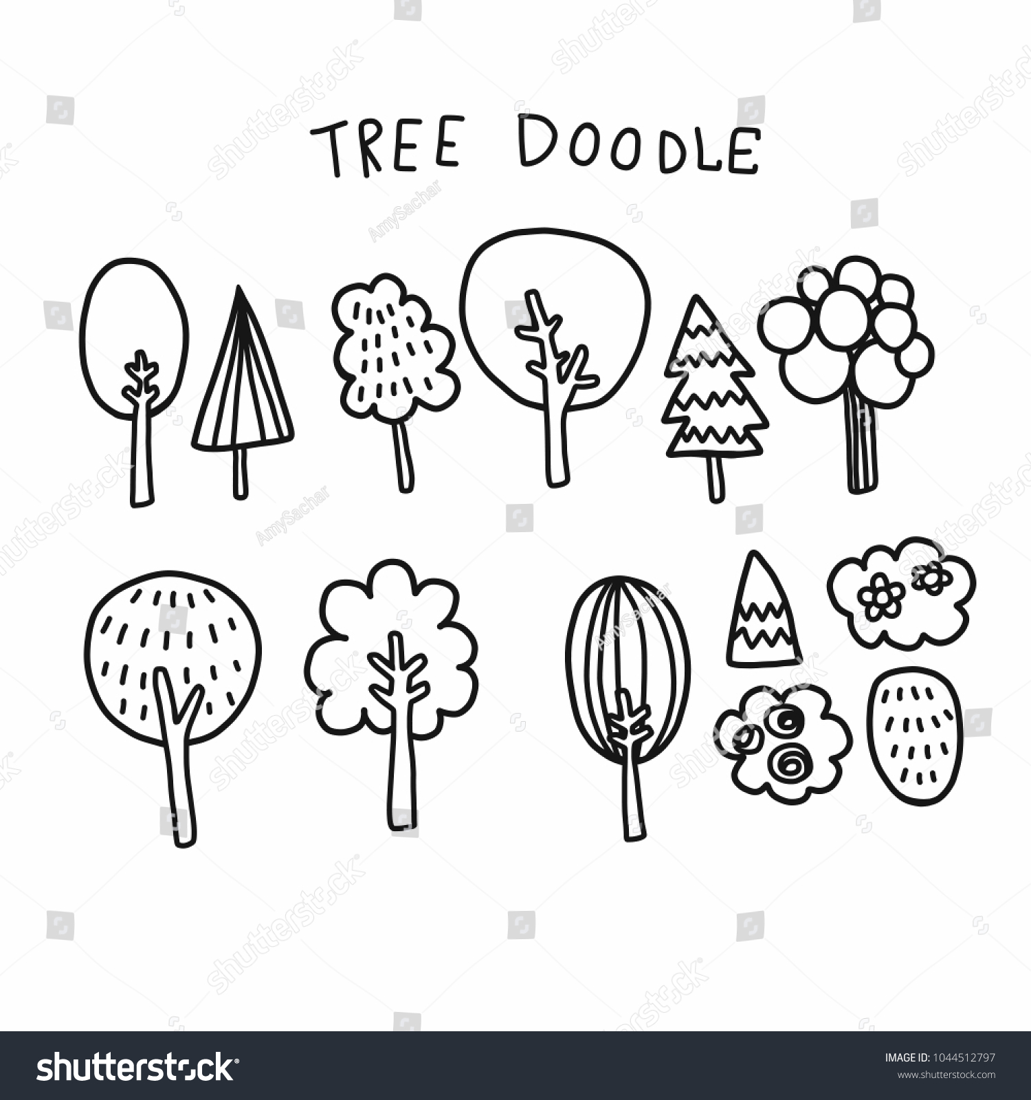 Tree Cartoon Doodle Vector Illustration Stock Vector (Royalty Free ...