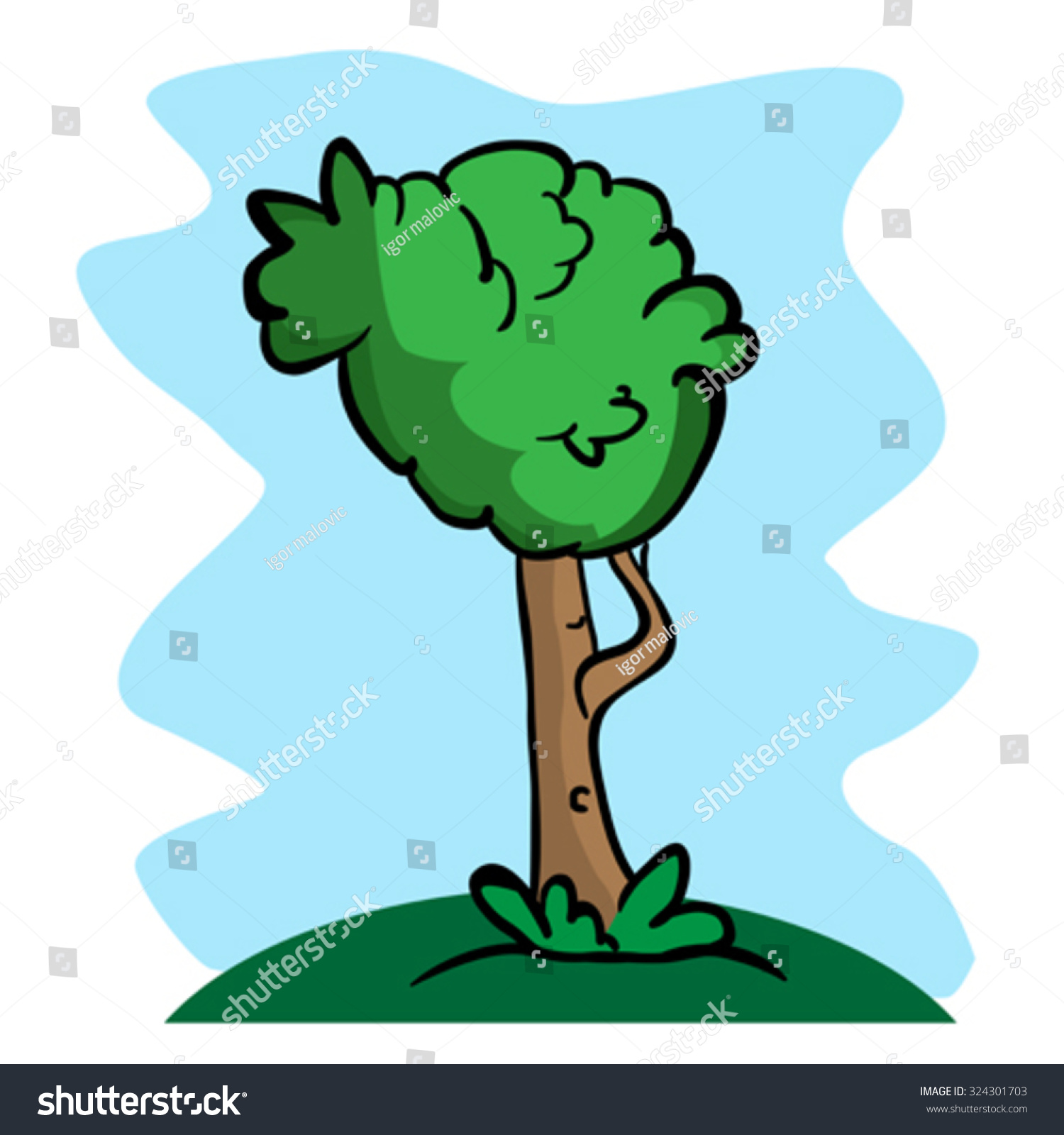 트리 만화 그림 스톡 벡터(로열티 프리) 324301703 | Shutterstock