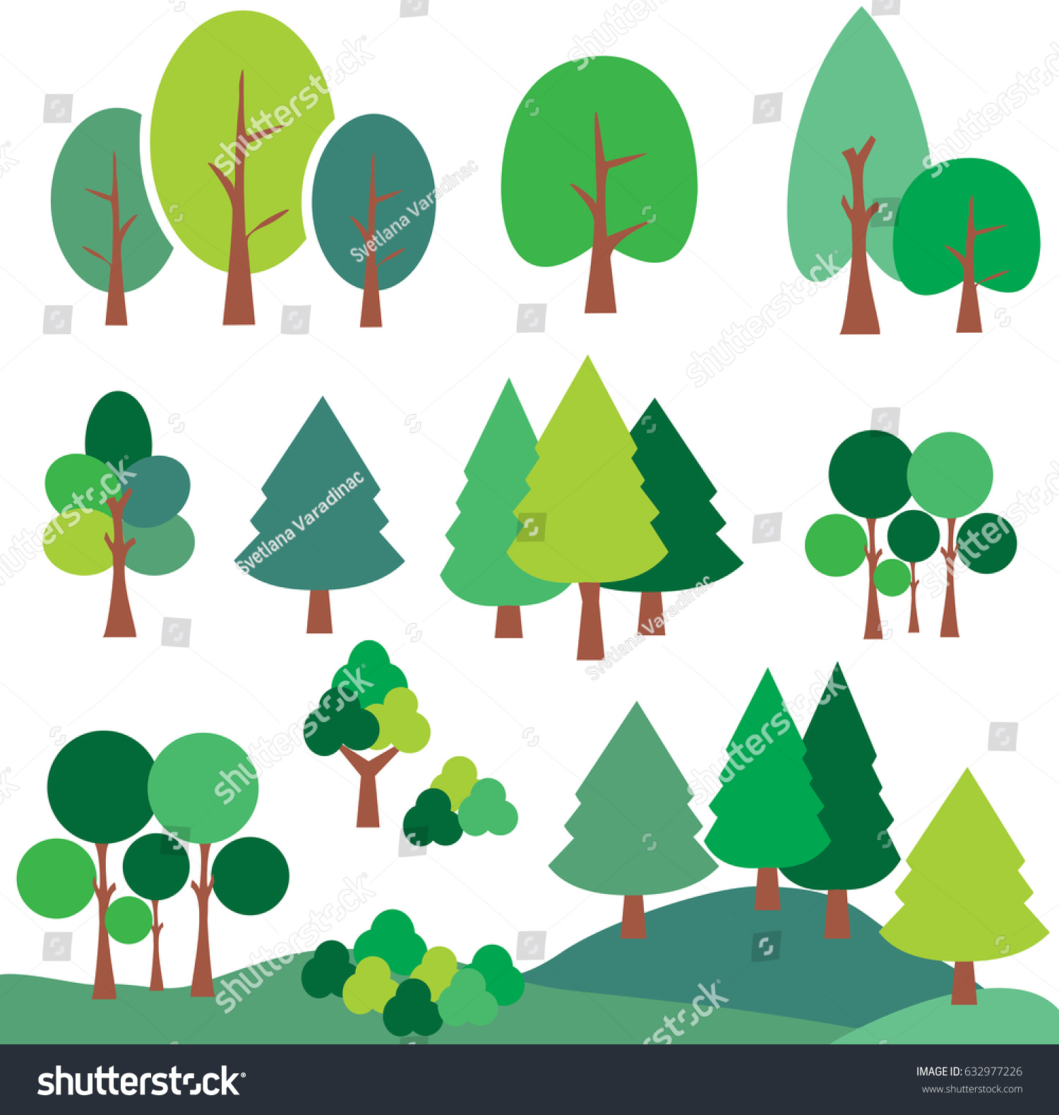 Tree Clip Art Stock Vector (Royalty Free) 632977226