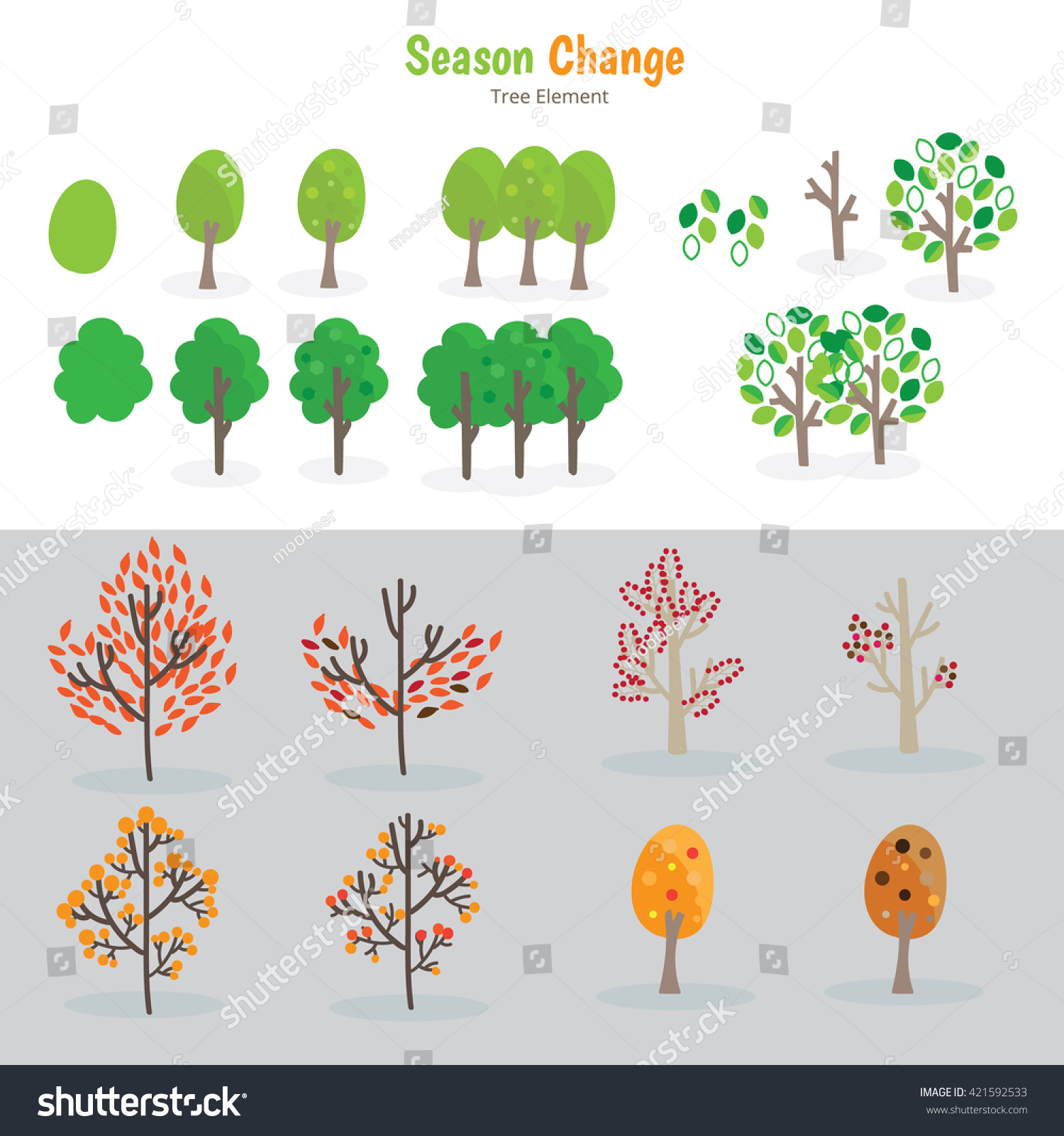 Tree Drawing For Kids Stock Vector Illustration 421592533 : Shutterstock