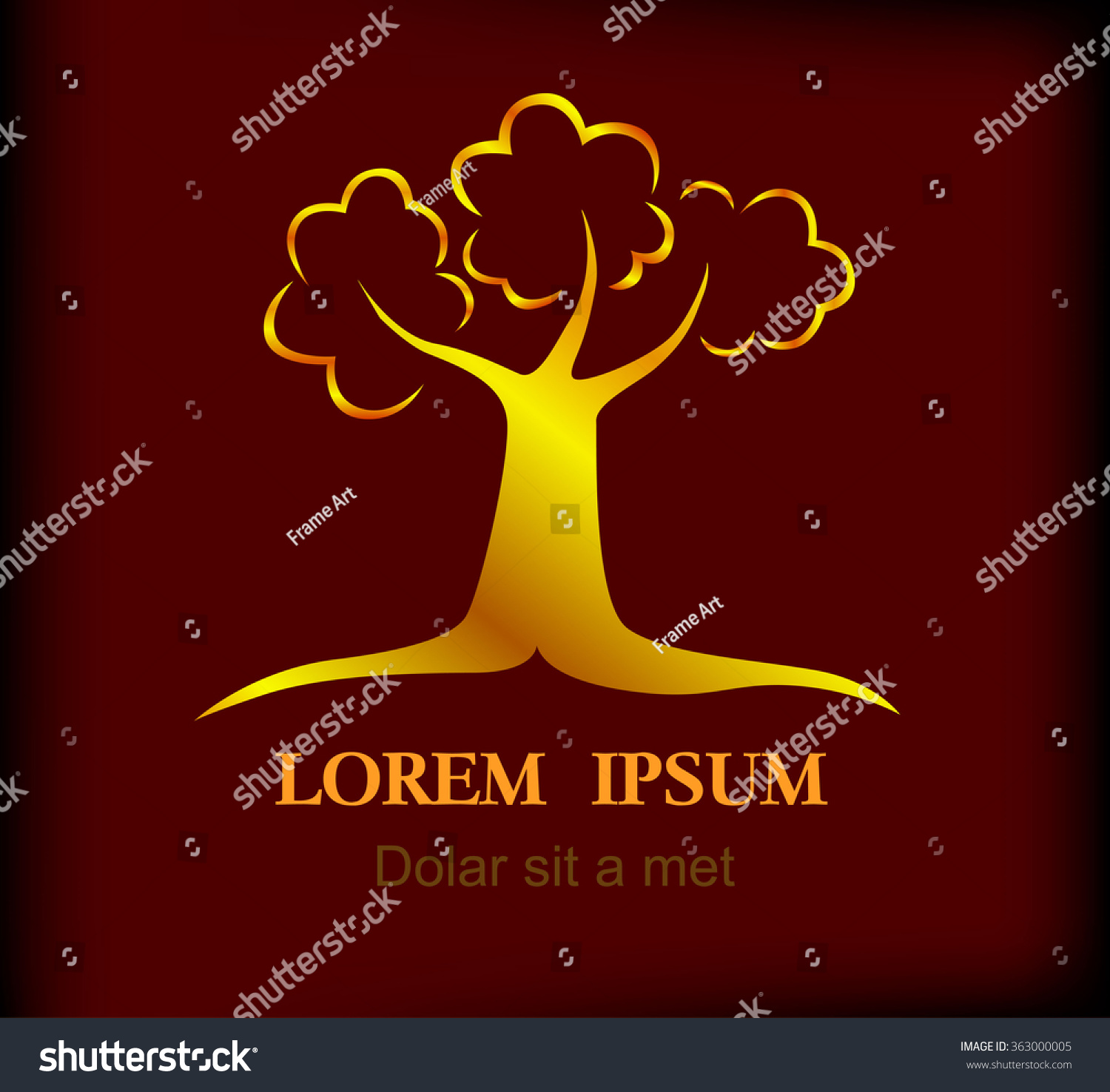 Tree Gold Logo Vector Sign Stock Vector (Royalty Free) 363000005 ...