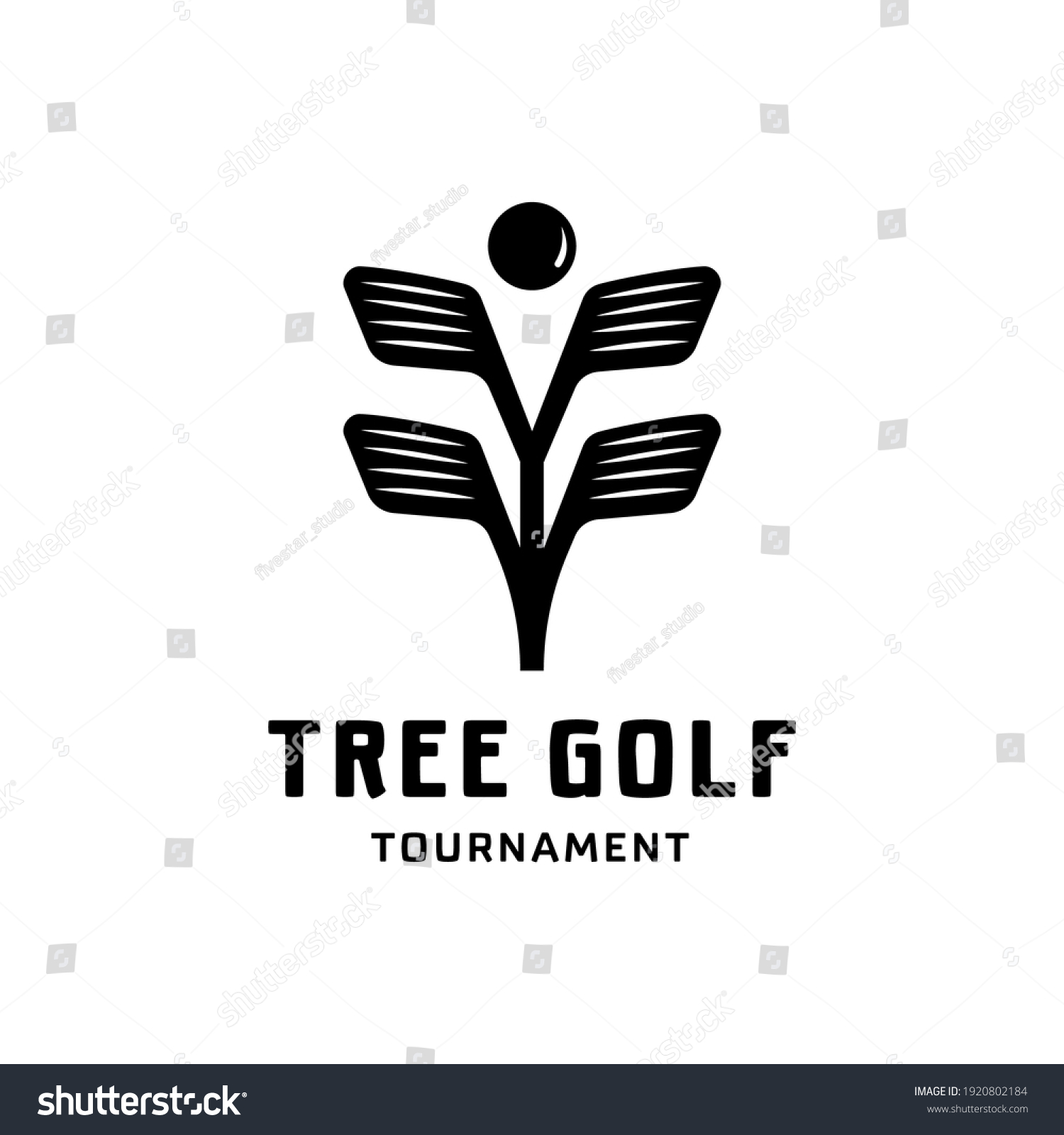 Tree Golf Stick Ball Logo Vector Stock Vector (Royalty Free) 1920802184 ...