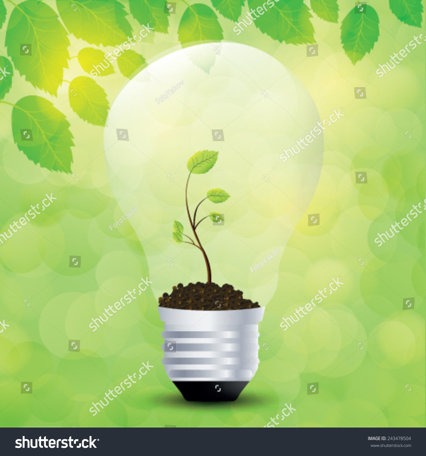 Tree Grow Light Bulb Vector Illustrations Stock Vector (Royalty Free ...