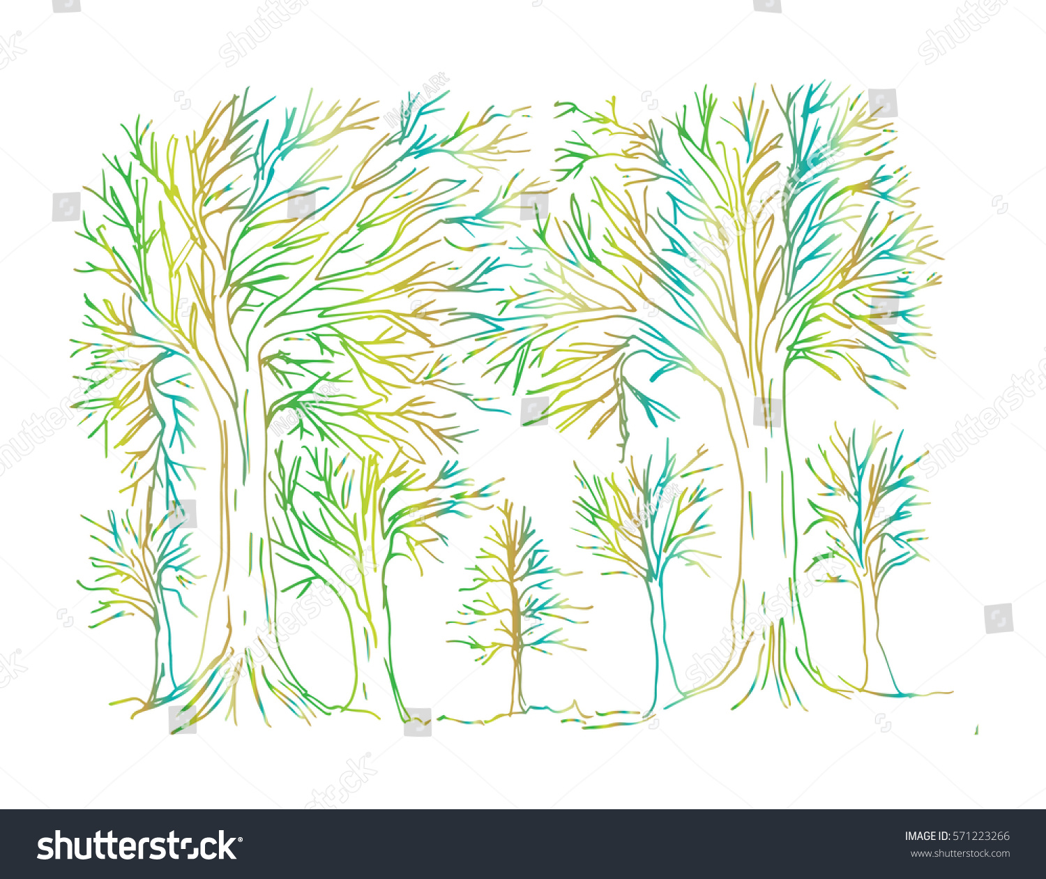 Tree Hand Drawing Illustration : image vectorielle de stock (libre de ...
