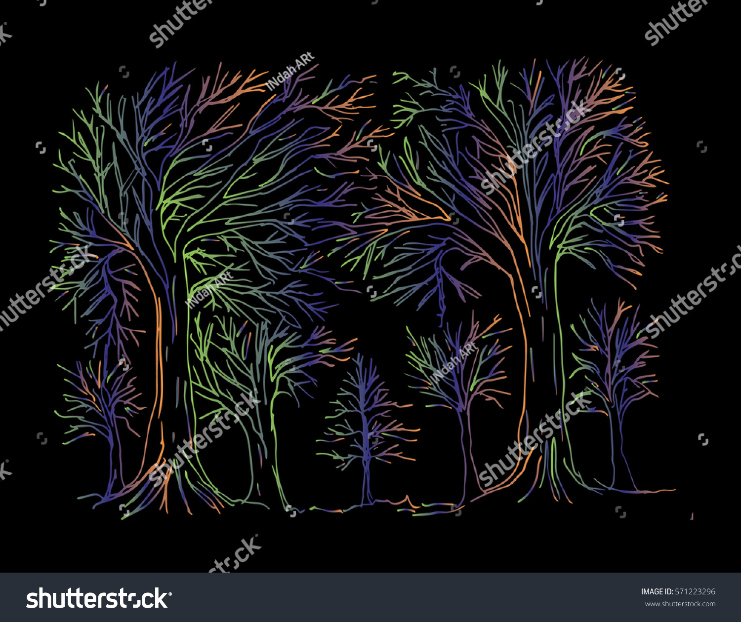 Tree Hand Drawing Illustration Stock Vector (Royalty Free) 571223296 ...