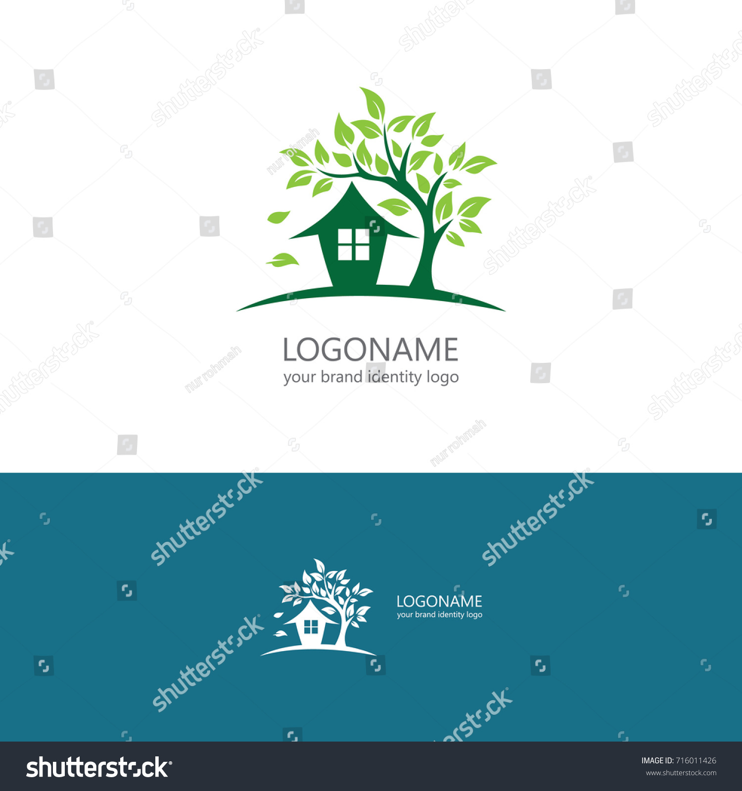 Tree Home Logo Stock Vector (Royalty Free) 716011426