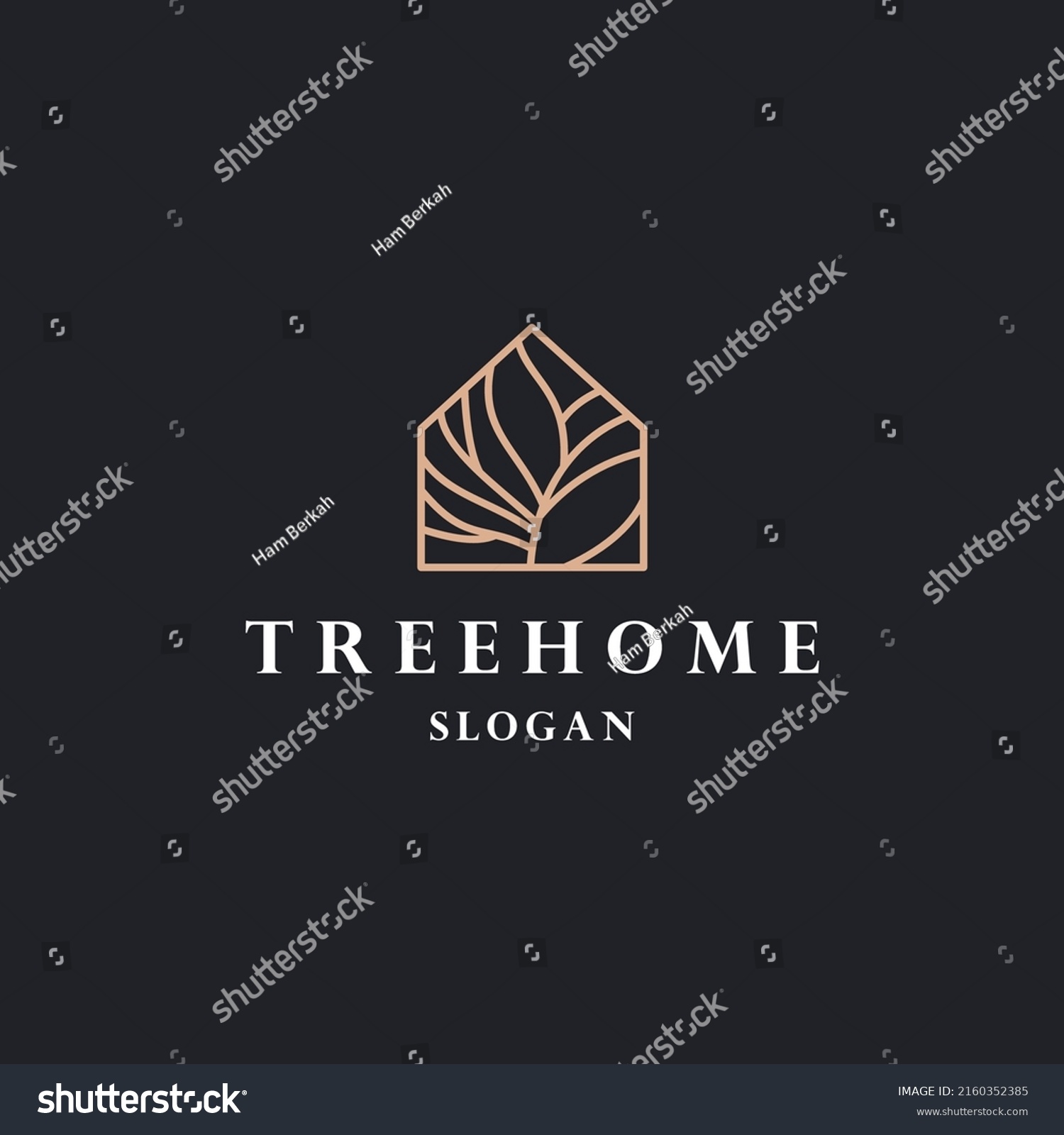 Tree Home Logo Icon Flat Design Stock Vector (Royalty Free) 2160352385 ...