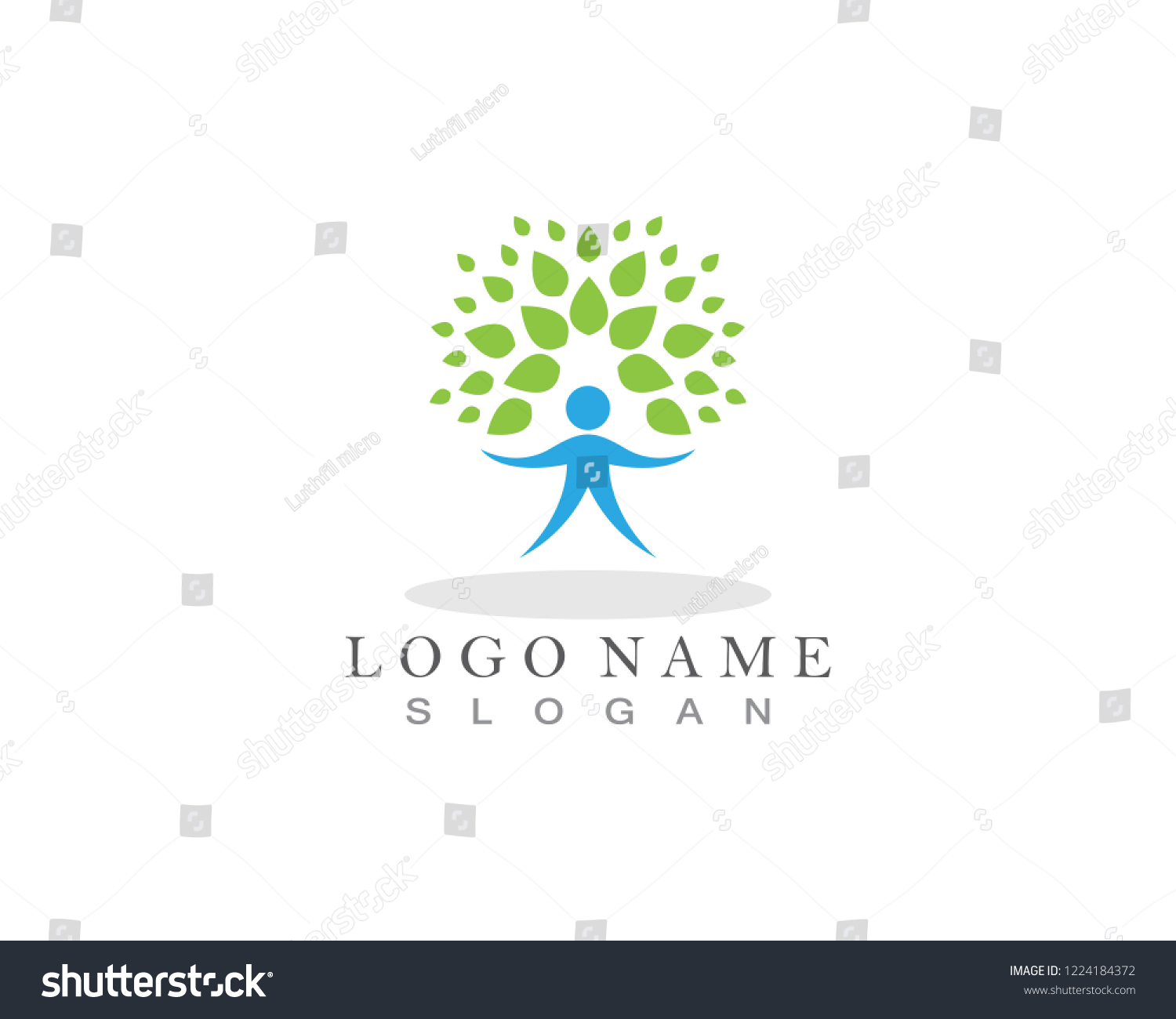 Tree Human Life Logo Vector Icon Stock Vector (Royalty Free) 1224184372