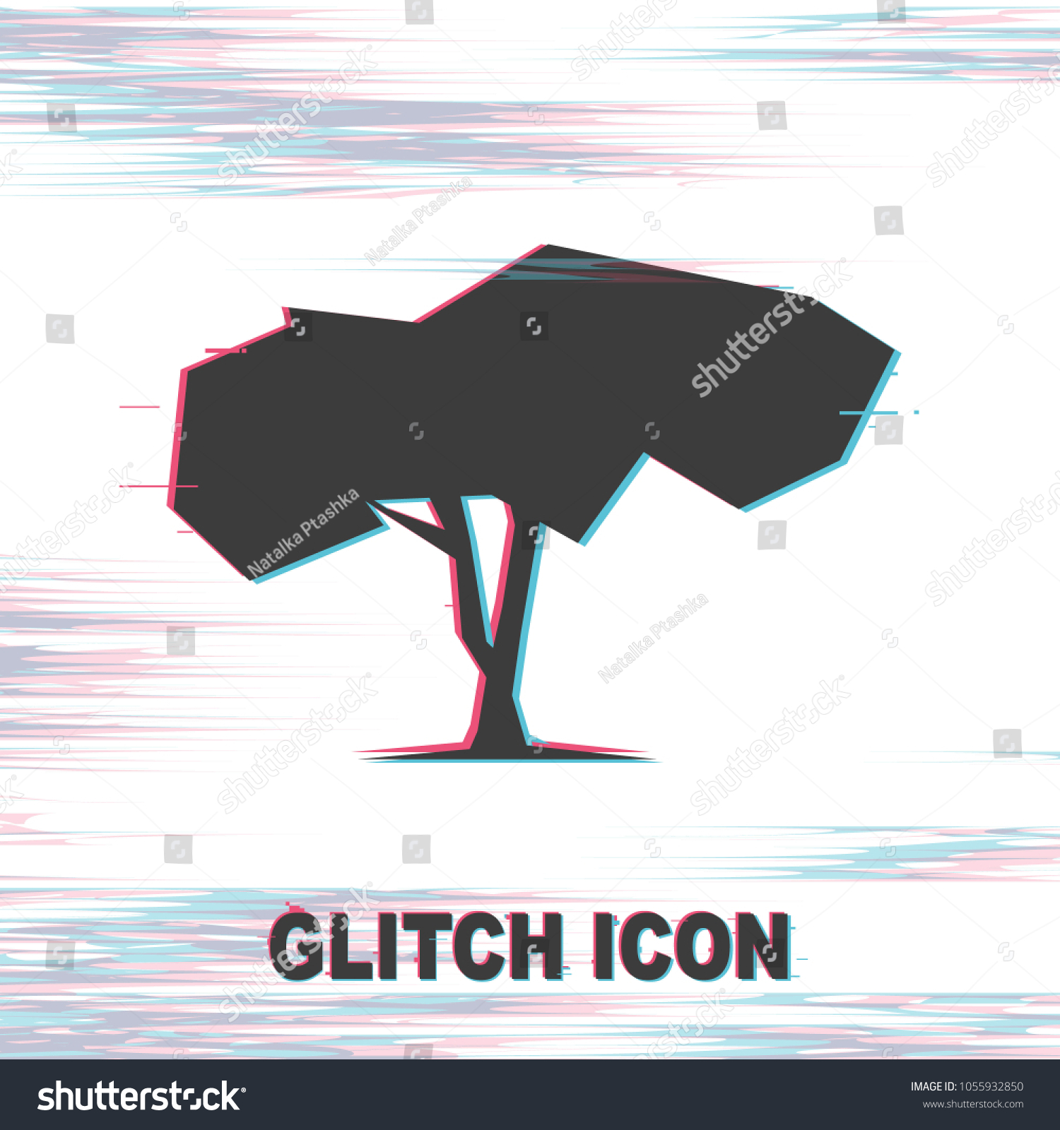 Tree Icon Bonsai Glitch Effect Vector: เวกเตอร์สต็อก (ปลอดค่าลิขสิทธิ์ ...