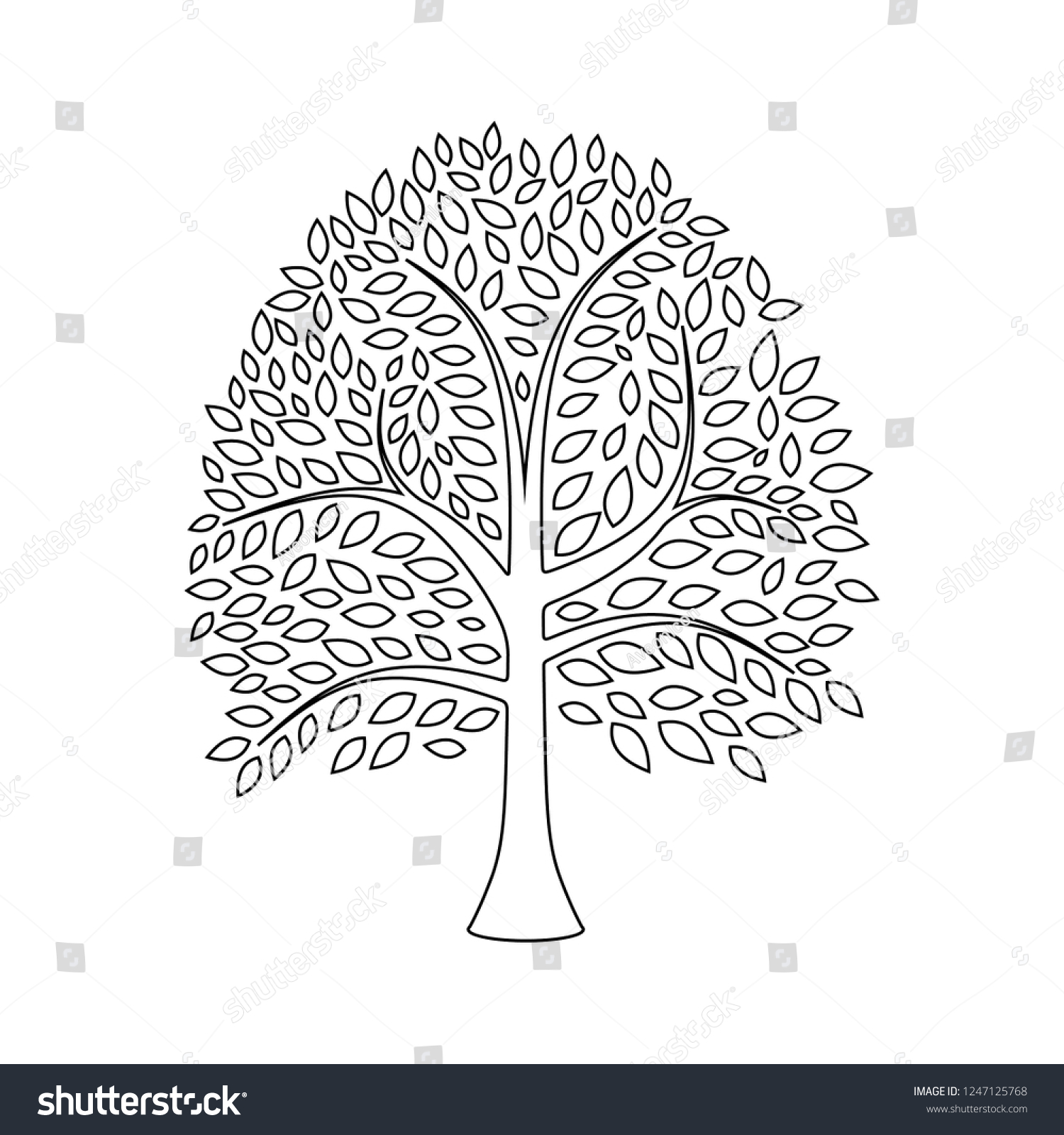 Tree Icon Vector On White Background Stock Vector (Royalty Free) 1247125768