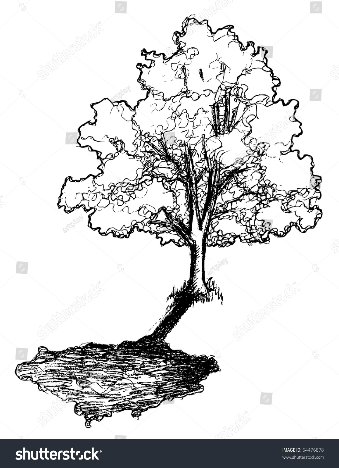 Tree Illustration Shadow Stock Vector 54476878 - Shutterstock