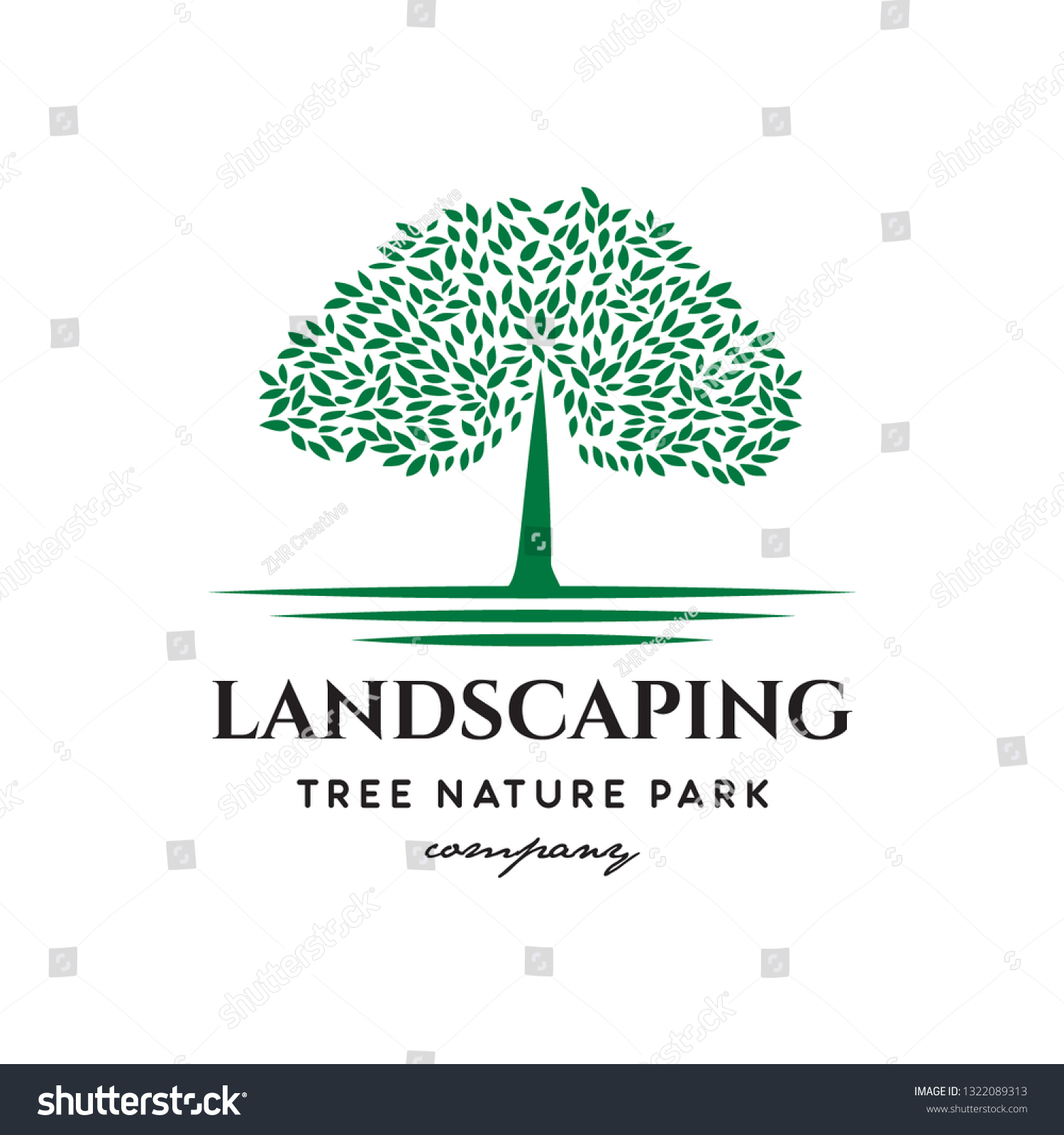 Tree Landscaping Logo Icon Vector Template Stock Vector (Royalty Free ...