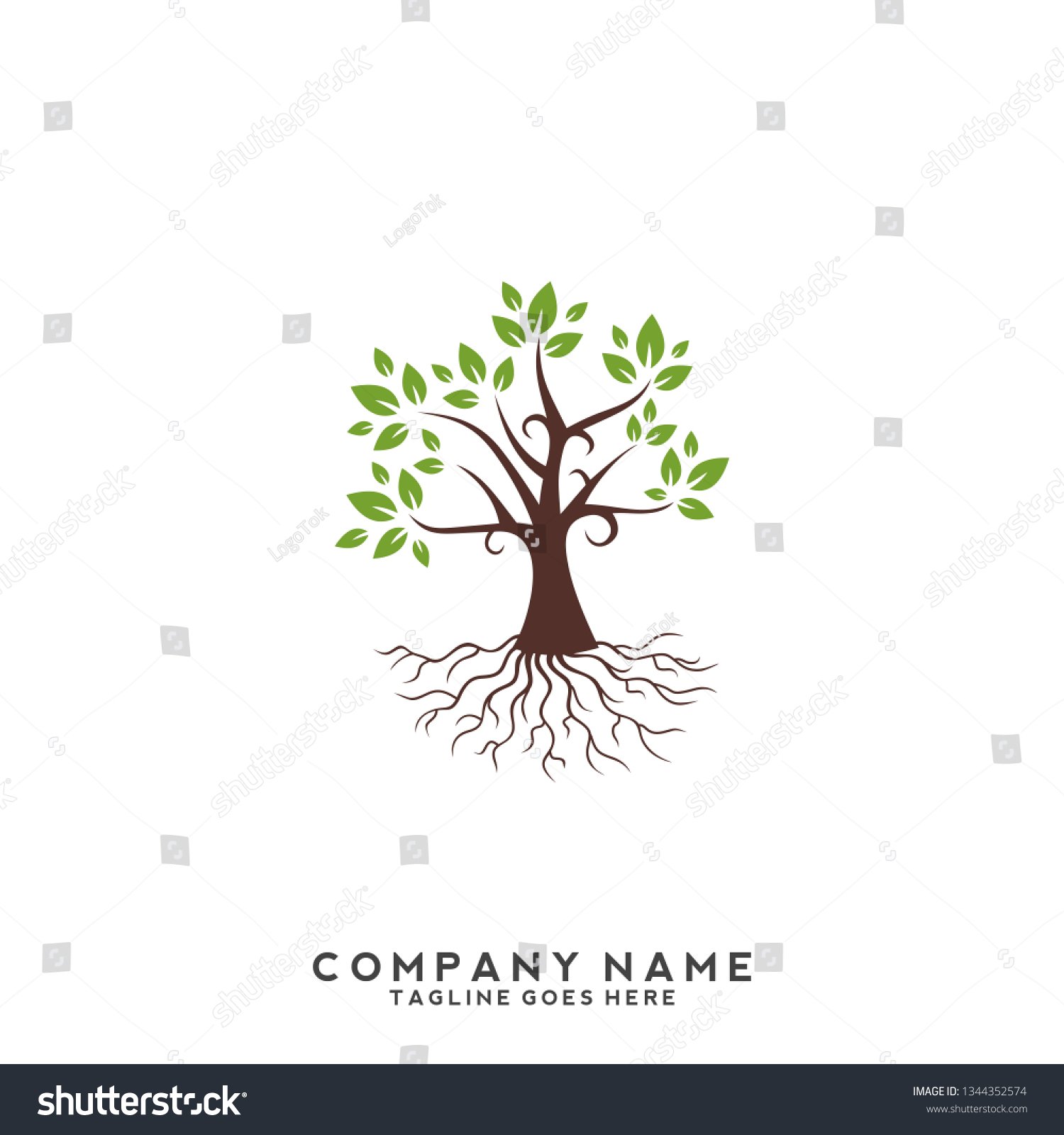 Tree Landscaping Logo Icon Vector Template Stock Vector (Royalty Free ...