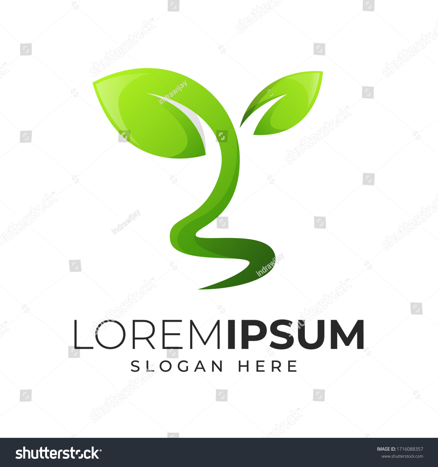 Tree Leaf Logo Icon Template Vector Stock Vector (Royalty Free) 1716088357