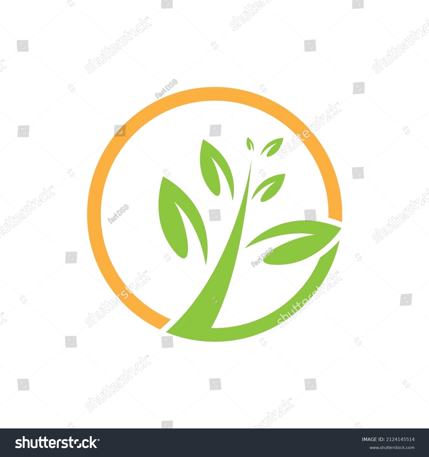 Tree Leaf Vector Logo Design Stock Vector (Royalty Free) 2124145514 ...