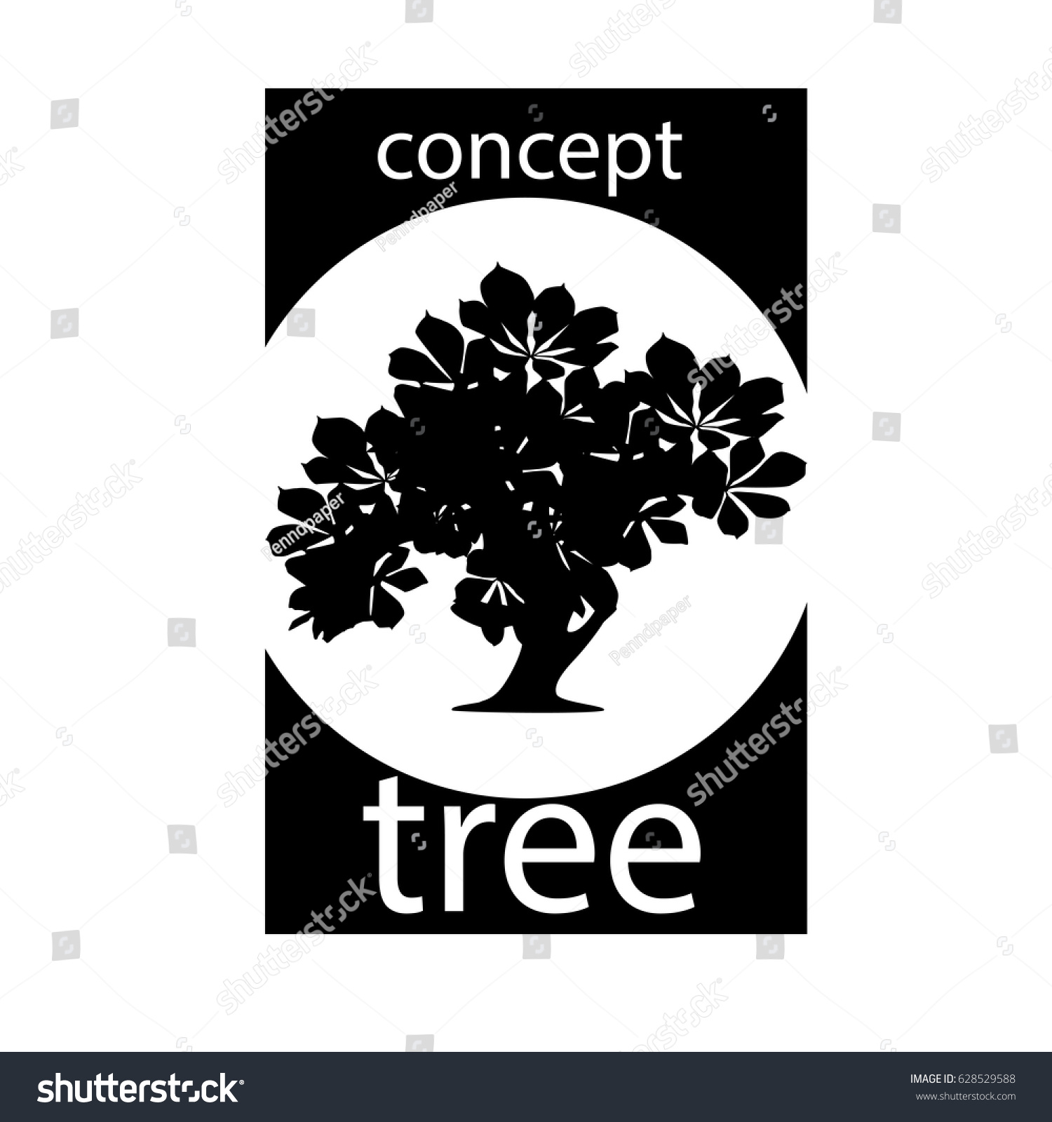 Tree Logo Concept Vector Illustration Tree: vector de stock (libre de ...