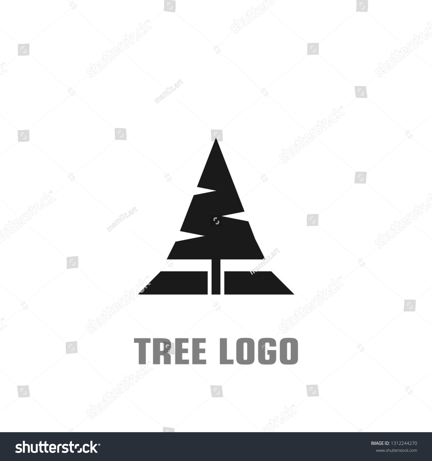 Tree Logo Design Simple Tree Logo Stock Vector (Royalty Free) 1312244270