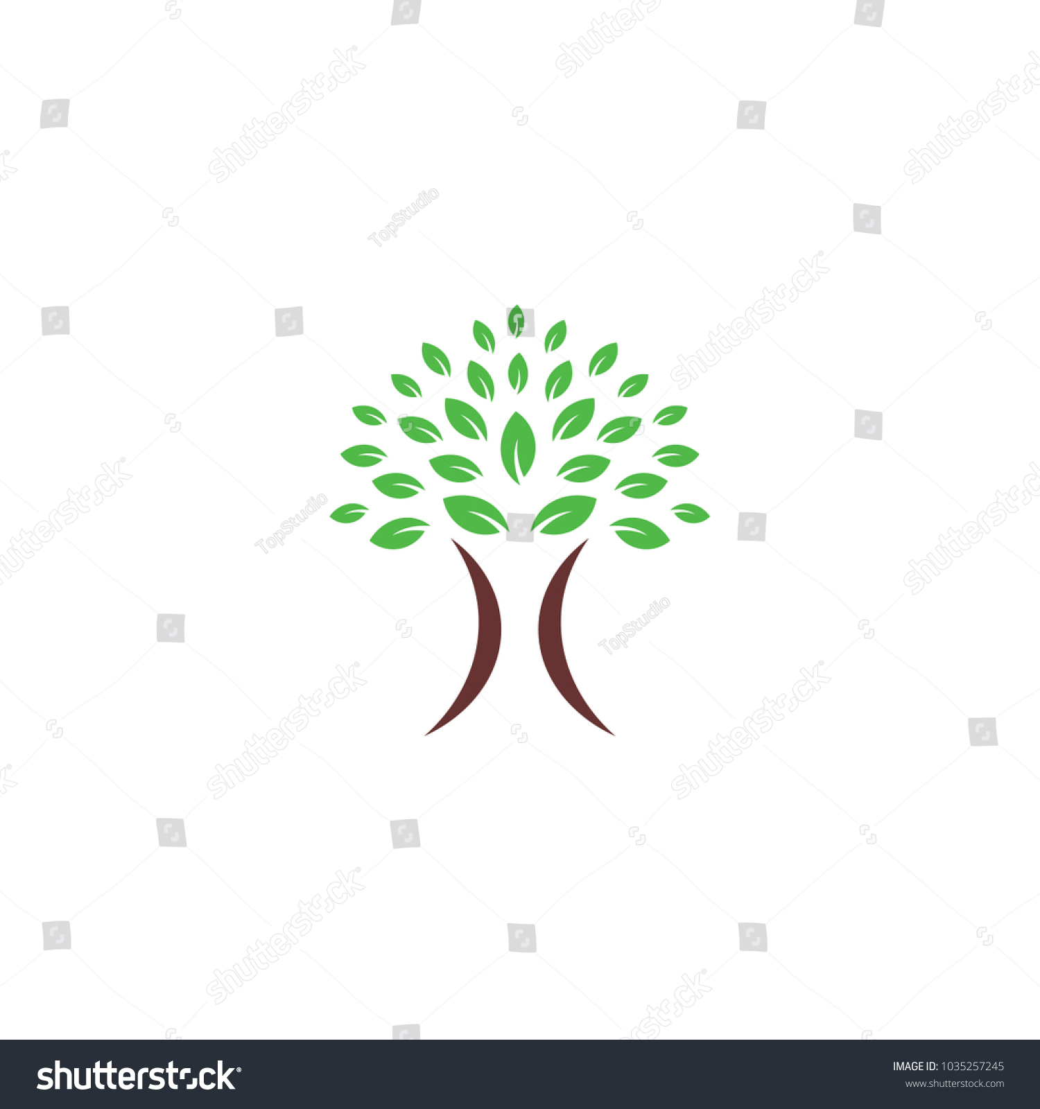 Tree Logo Design Template: เวกเตอร์สต็อก (ปลอดค่าลิขสิทธิ์) 1035257245 ...