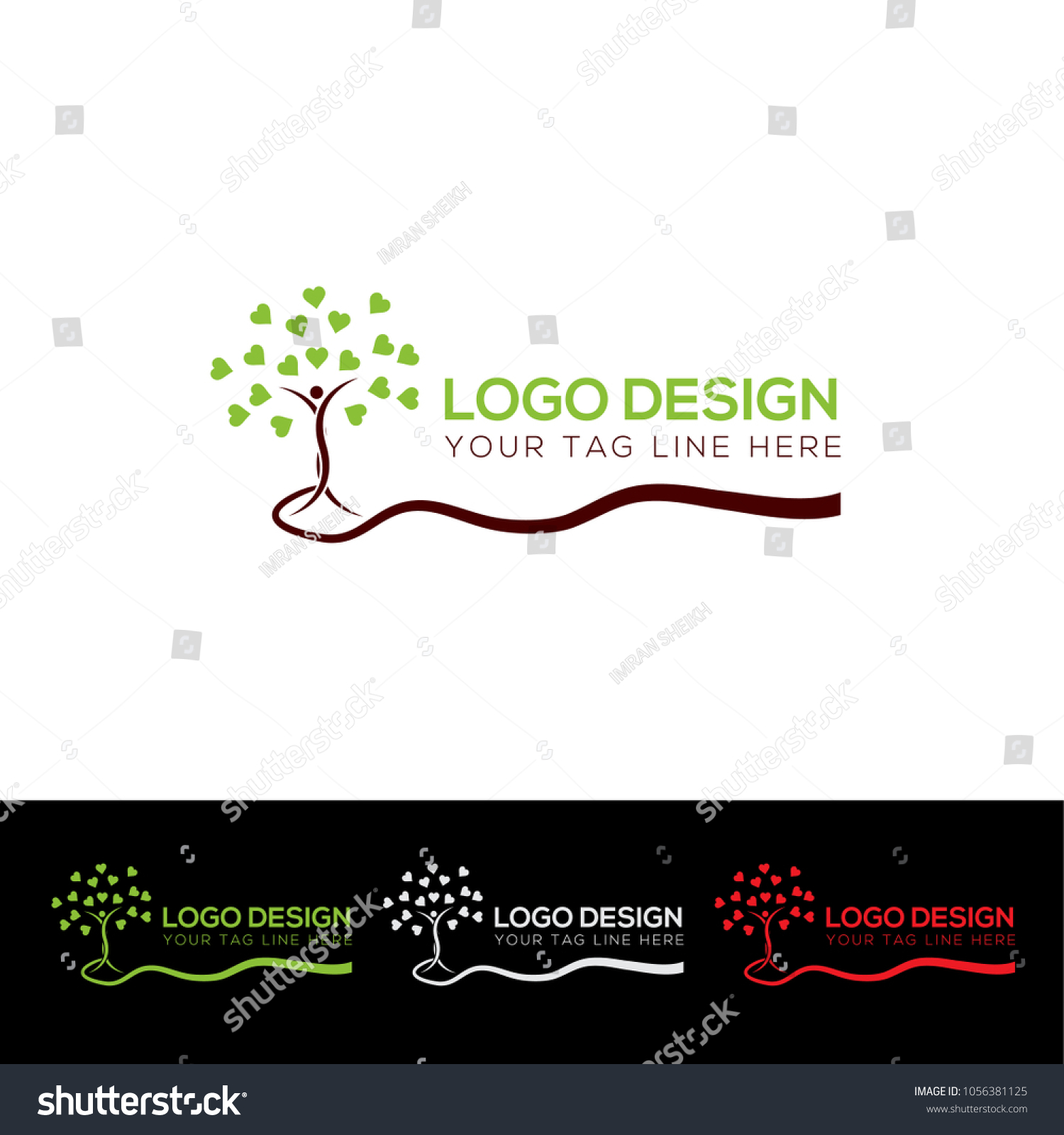 Tree Logo Design Template Vector Eps Stock Vector (Royalty Free) 1056381125
