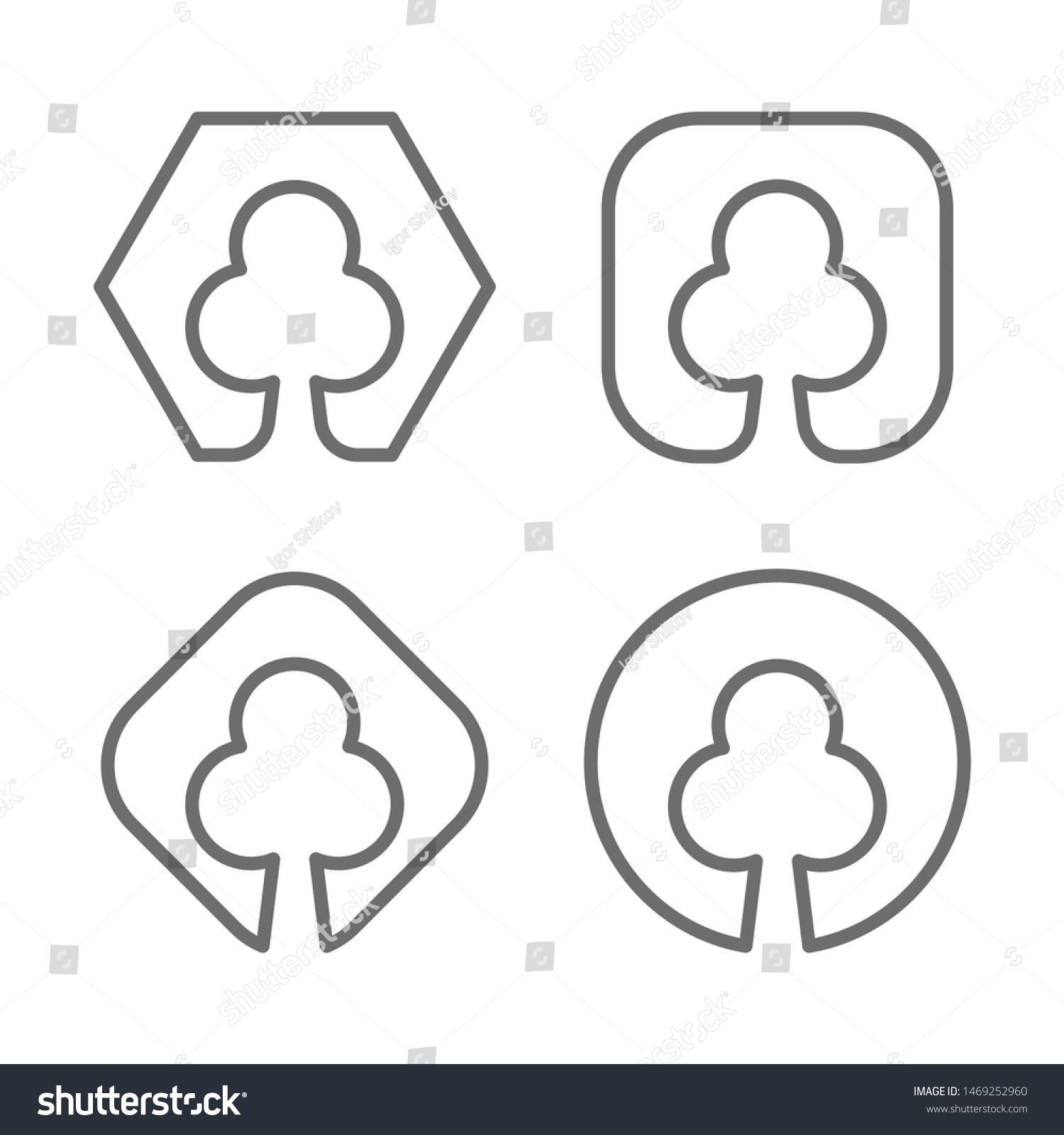 Tree Logo Frame Concept Icon Set Stock Vector (Royalty Free) 1469252960 ...