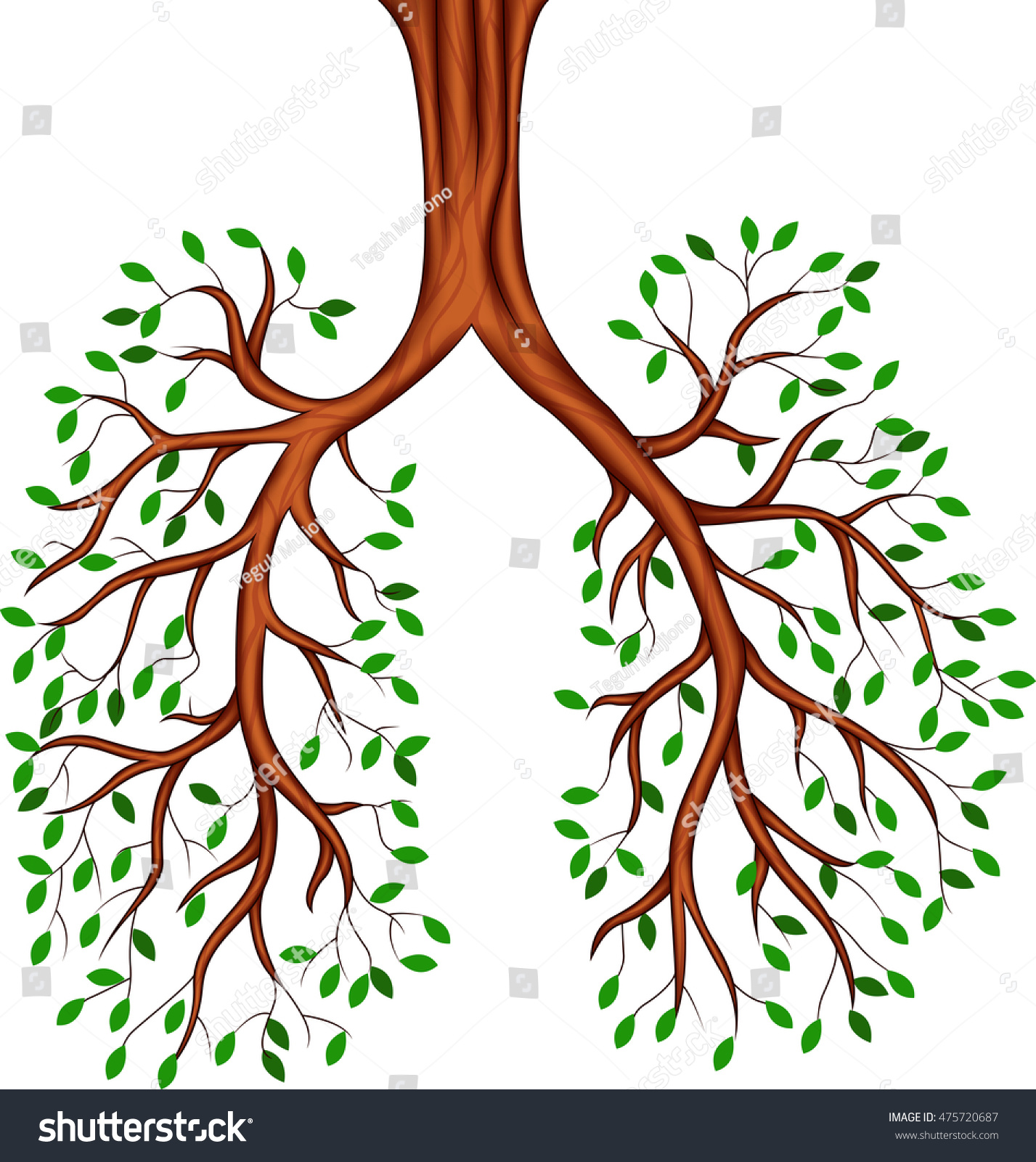 Tree Lungs Cartoon Stock Vector (Royalty Free) 475720687
