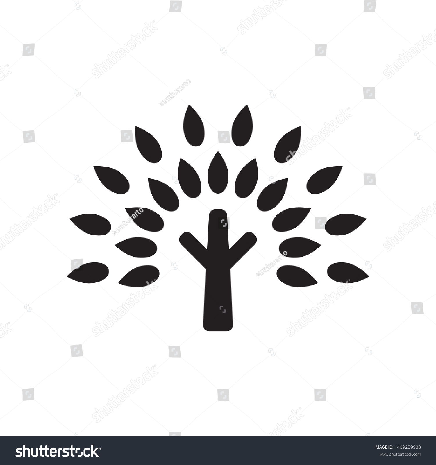 Tree Nature Icon Logo Template Stock Vector (Royalty Free) 1409259938 ...