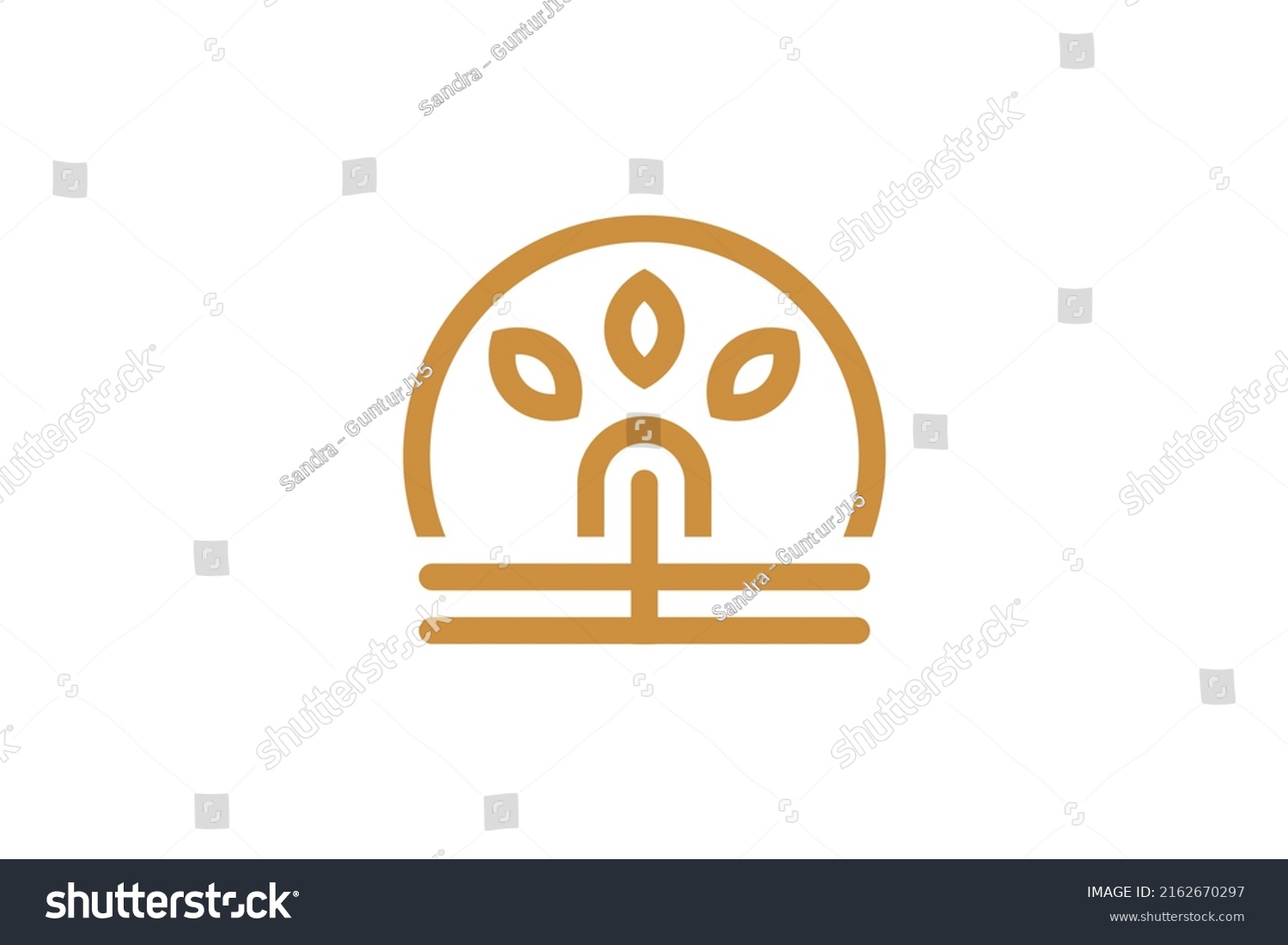 Tree Nature Monoline Logo Vector Stock Vector (Royalty Free) 2162670297 ...