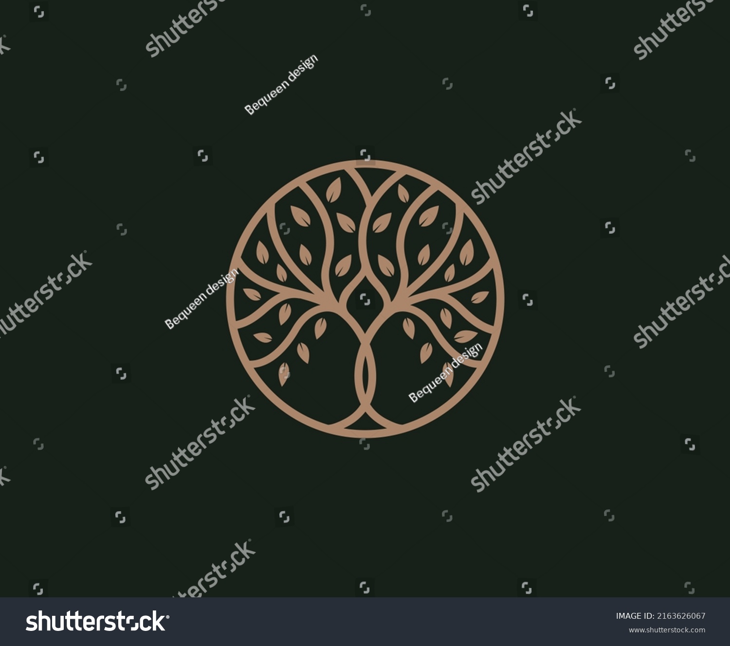 Tree Oak Banyan Maple Emblem Logo Stock Vector (Royalty Free ...