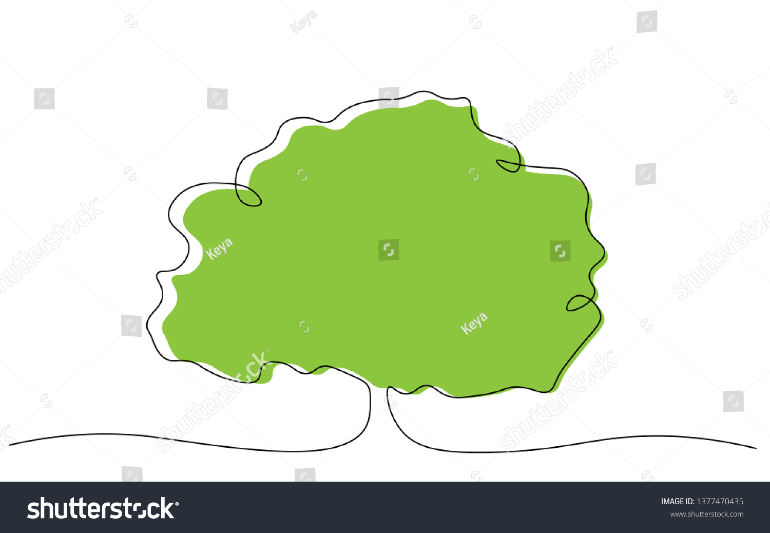 Tree One Line Drawing Vector Illustration : image vectorielle de stock ...