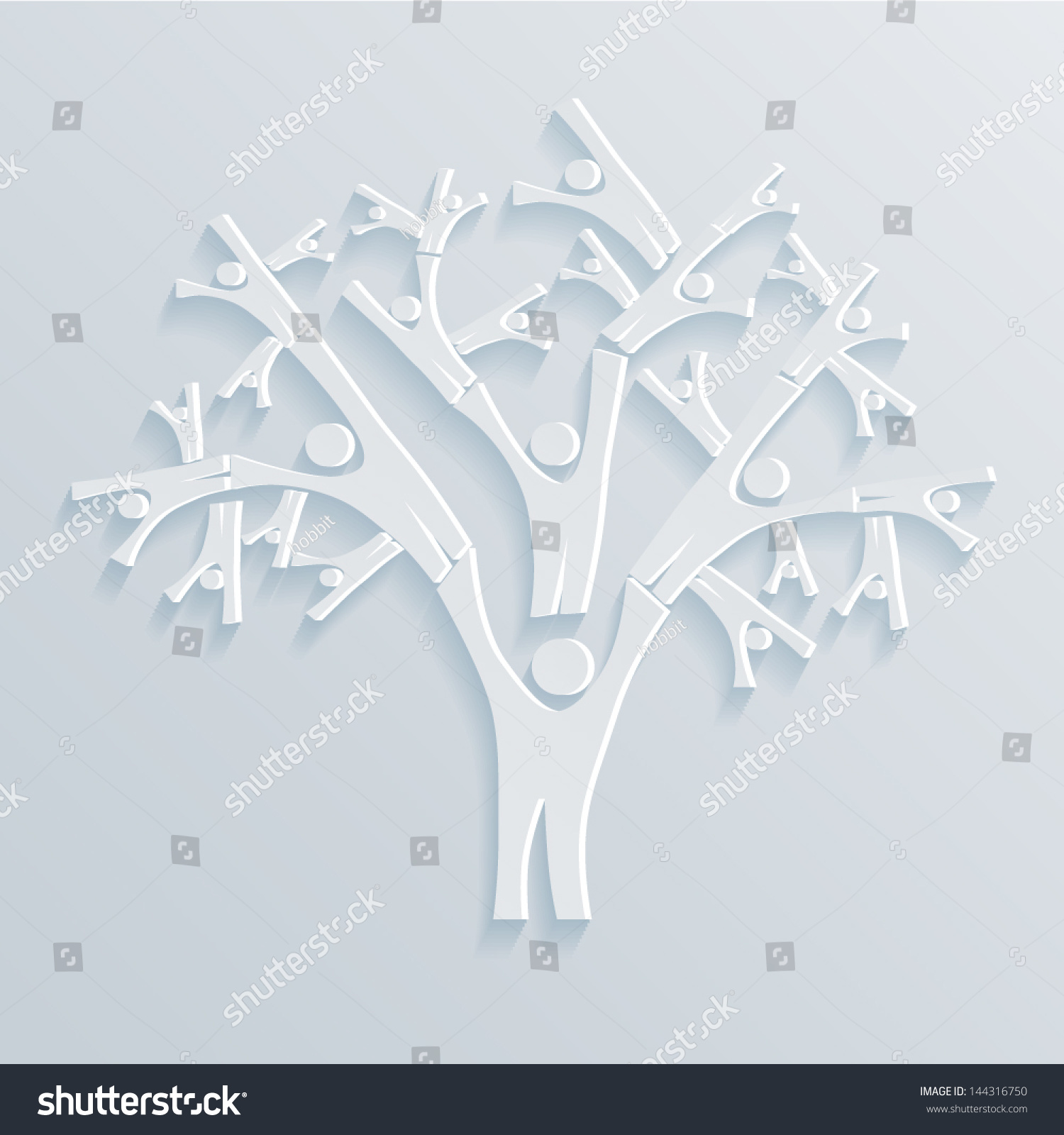 Tree People Vector Illustration Stock Vector (Royalty Free) 144316750 ...
