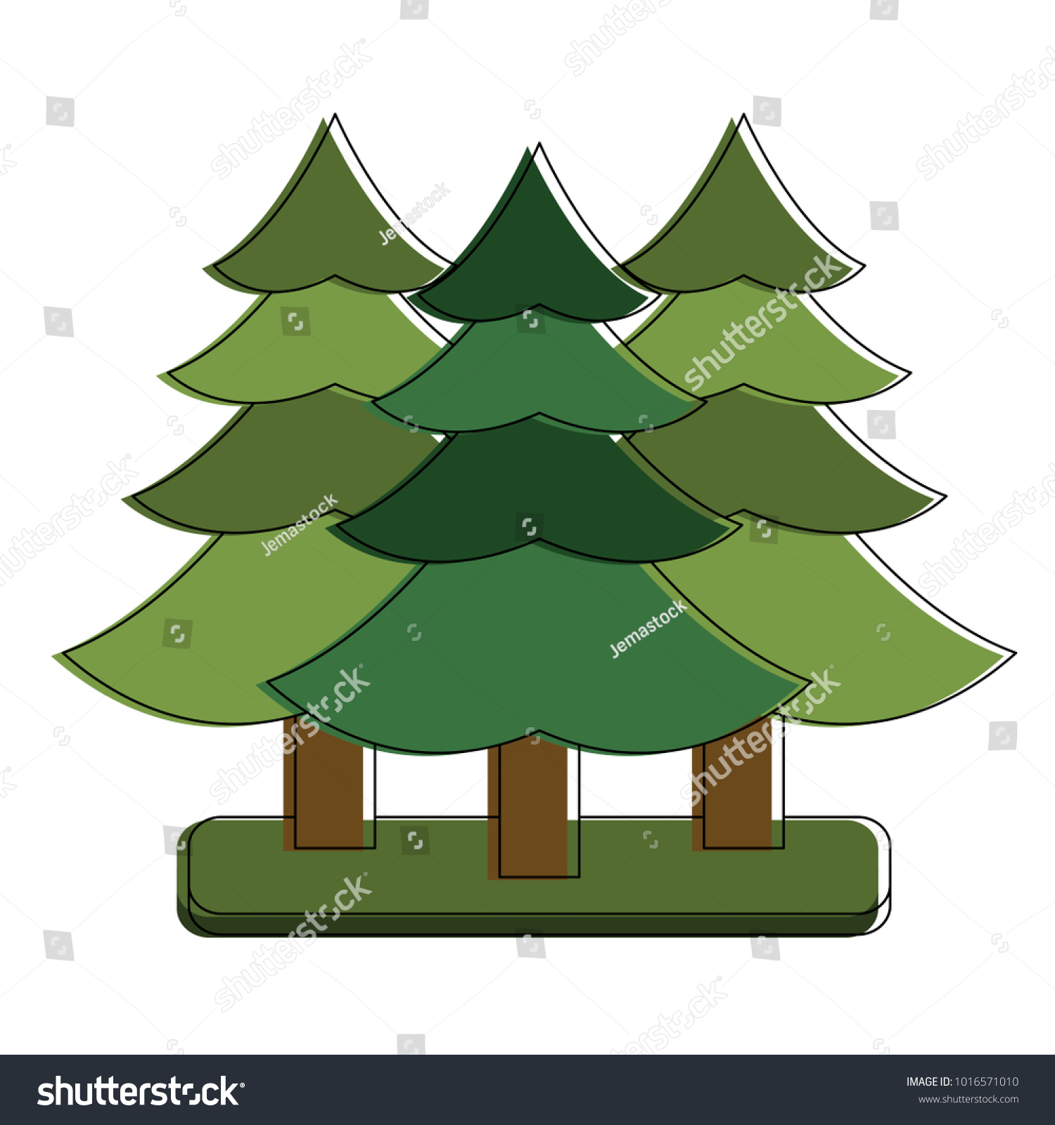 Tree Pines Symbol Stock Vector (Royalty Free) 1016571010 | Shutterstock