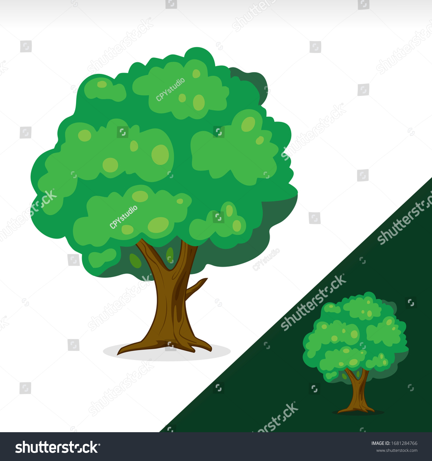 Tree Plant Branch Cartoon Vector Stock Vector (Royalty Free) 1681284766 ...