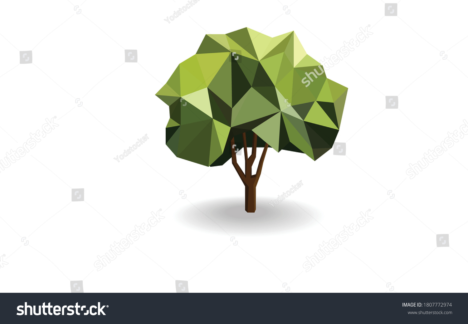 Tree Polygon Art Vector Icons Stock Vector (Royalty Free) 1807772974 ...