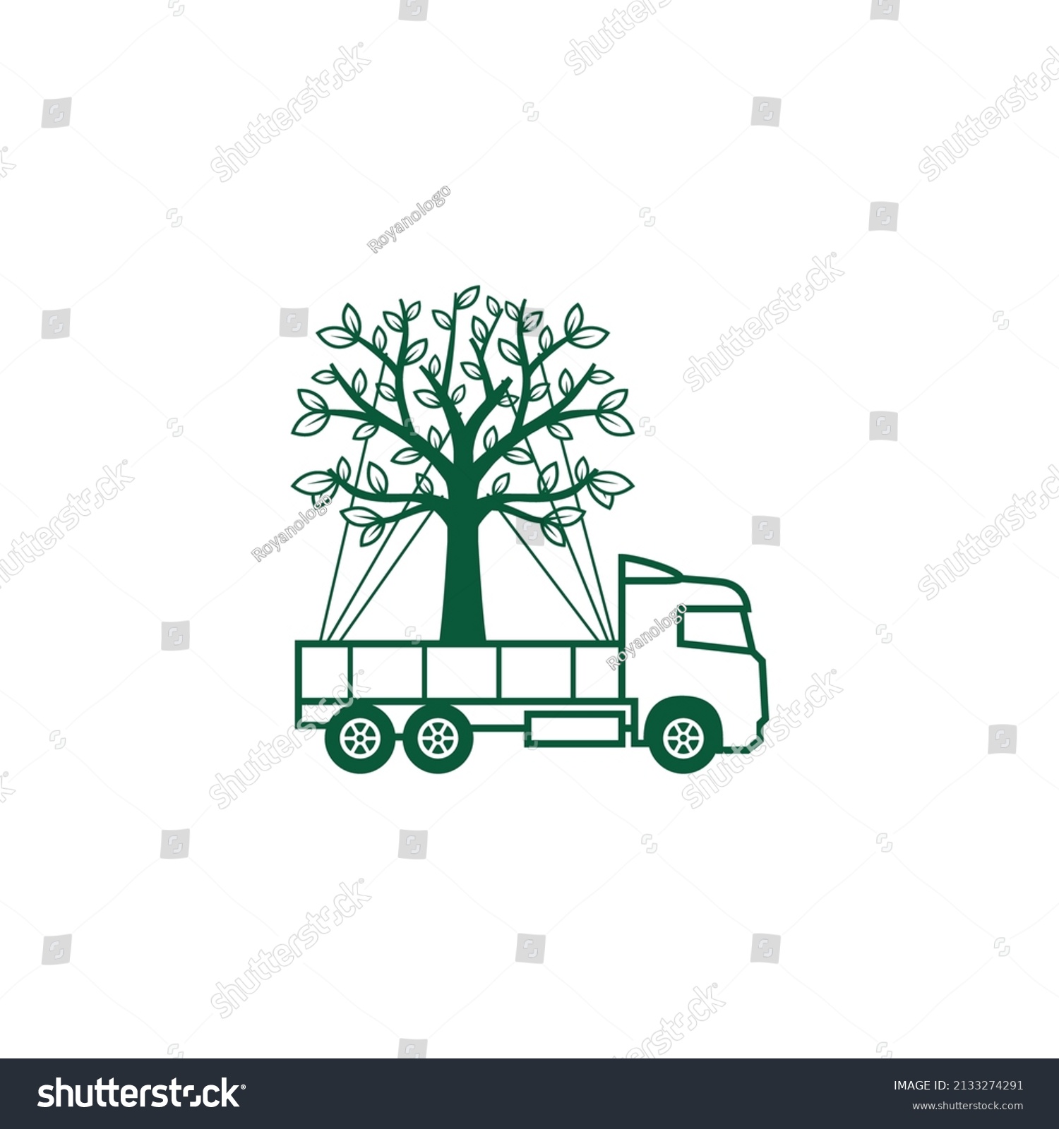 Tree Relocation Truck Service Vector Illustration Stock Vector (Royalty ...