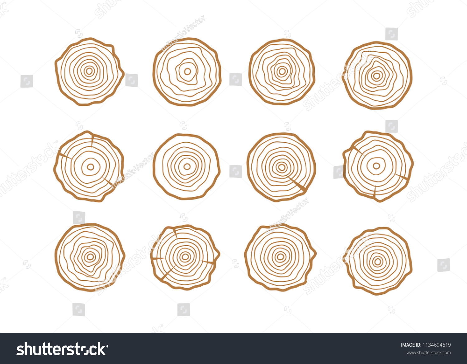 Tree Rings Background Abstract Age Annual Stock Vector (Royalty Free ...