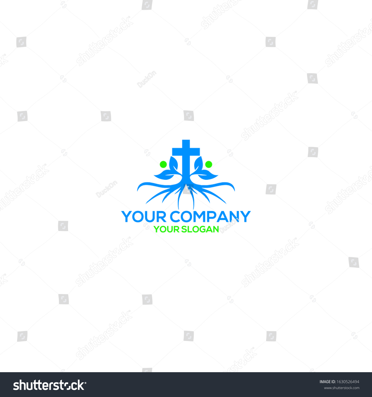 Tree Root Church Logo Design Vector Stock Vector (Royalty Free) 1630526494