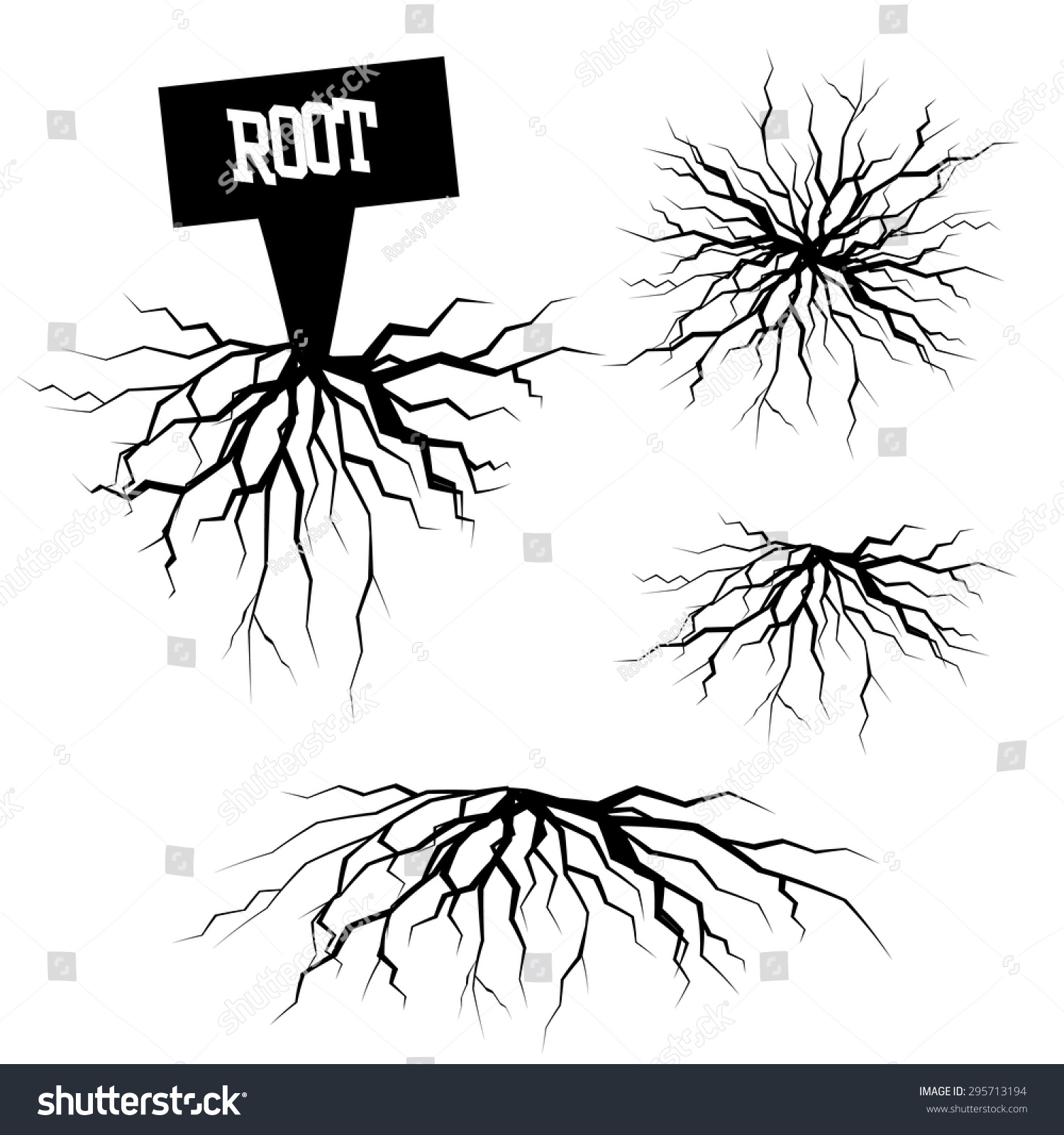 Tree Roots Isolated. Vector Illustration - 295713194 : Shutterstock
