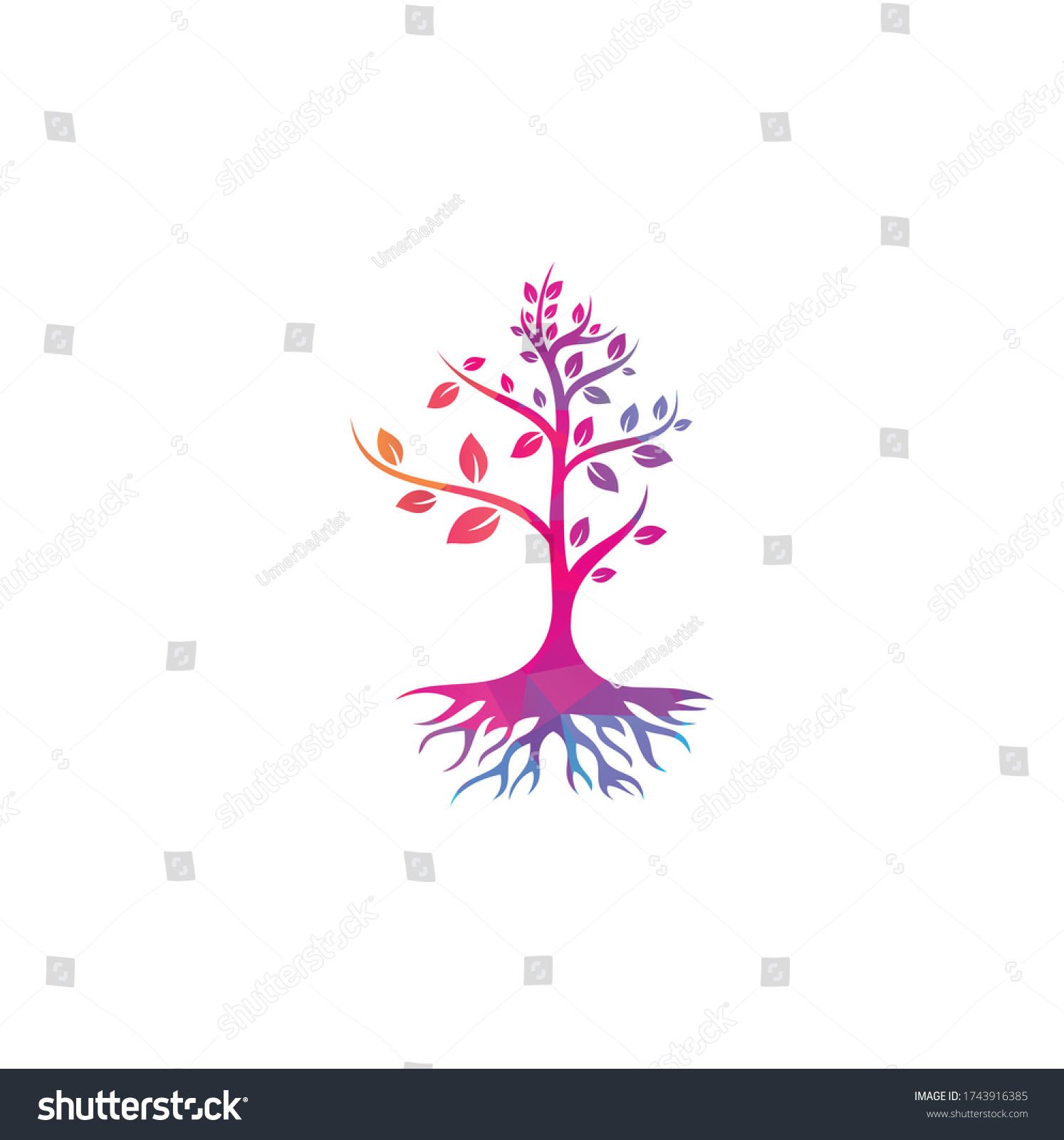 Tree Roots Vector Logo Design Vector Stock Vector (Royalty Free ...