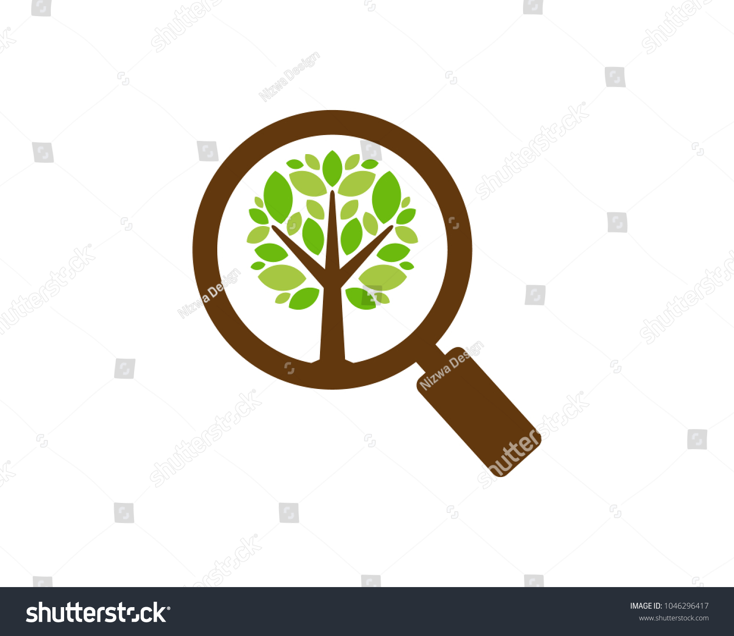 Tree Search Icon Logo Design Element Stock Vector (Royalty Free) 1046296417