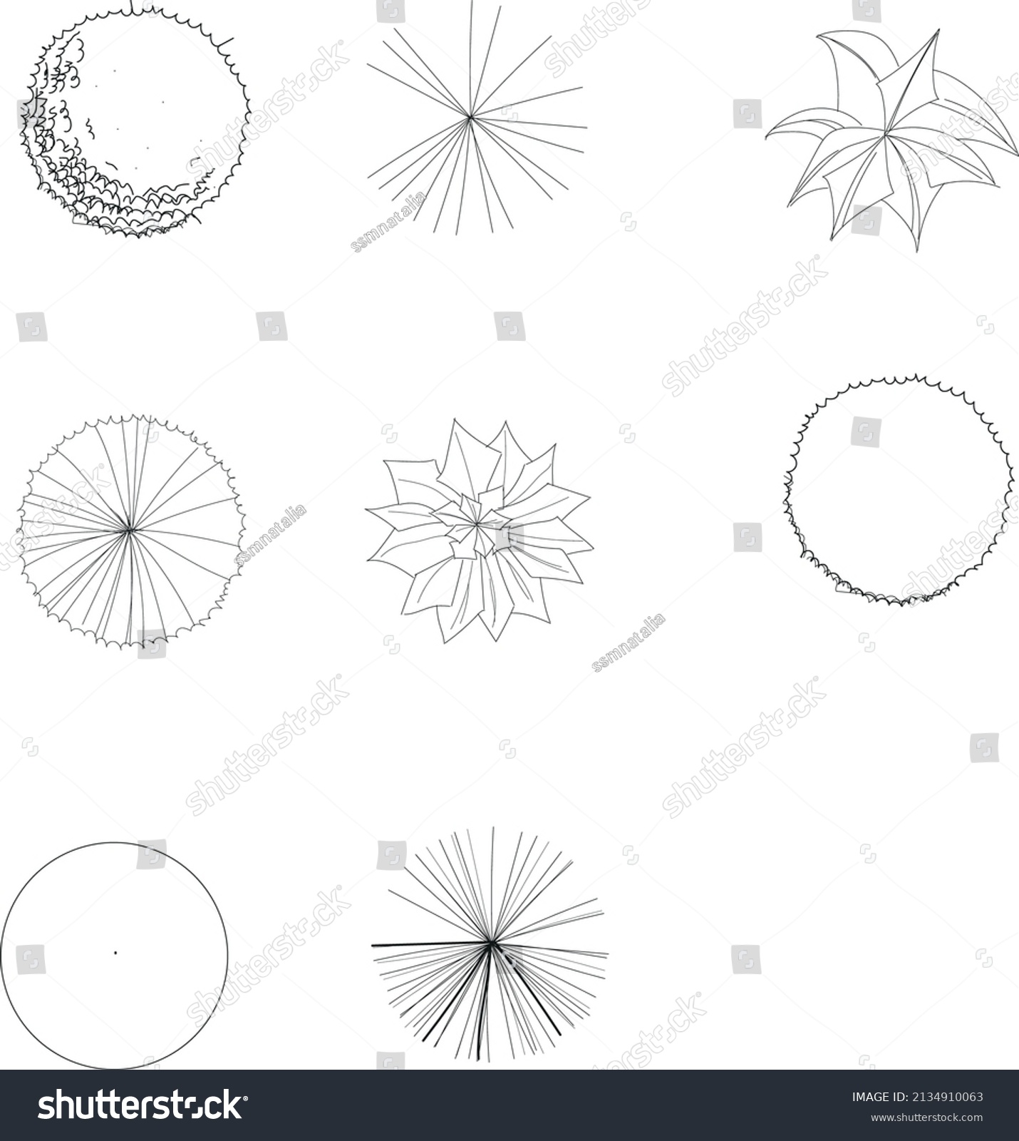 Tree Seen Above Architectural Plans Stock Vector (Royalty Free ...