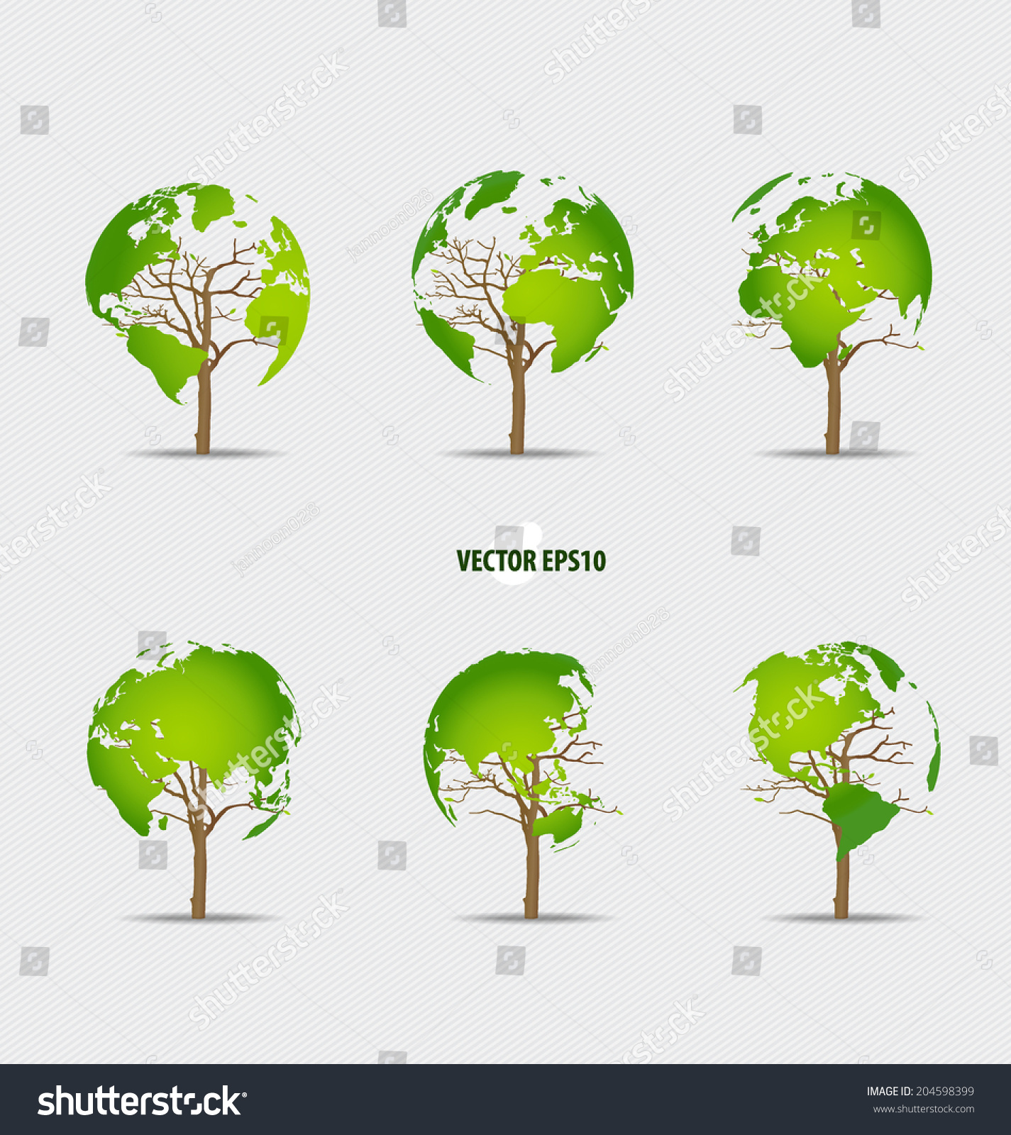 Tree Shaped World Map Vector Illustration: เวกเตอร์สต็อก (ปลอดค่า ...