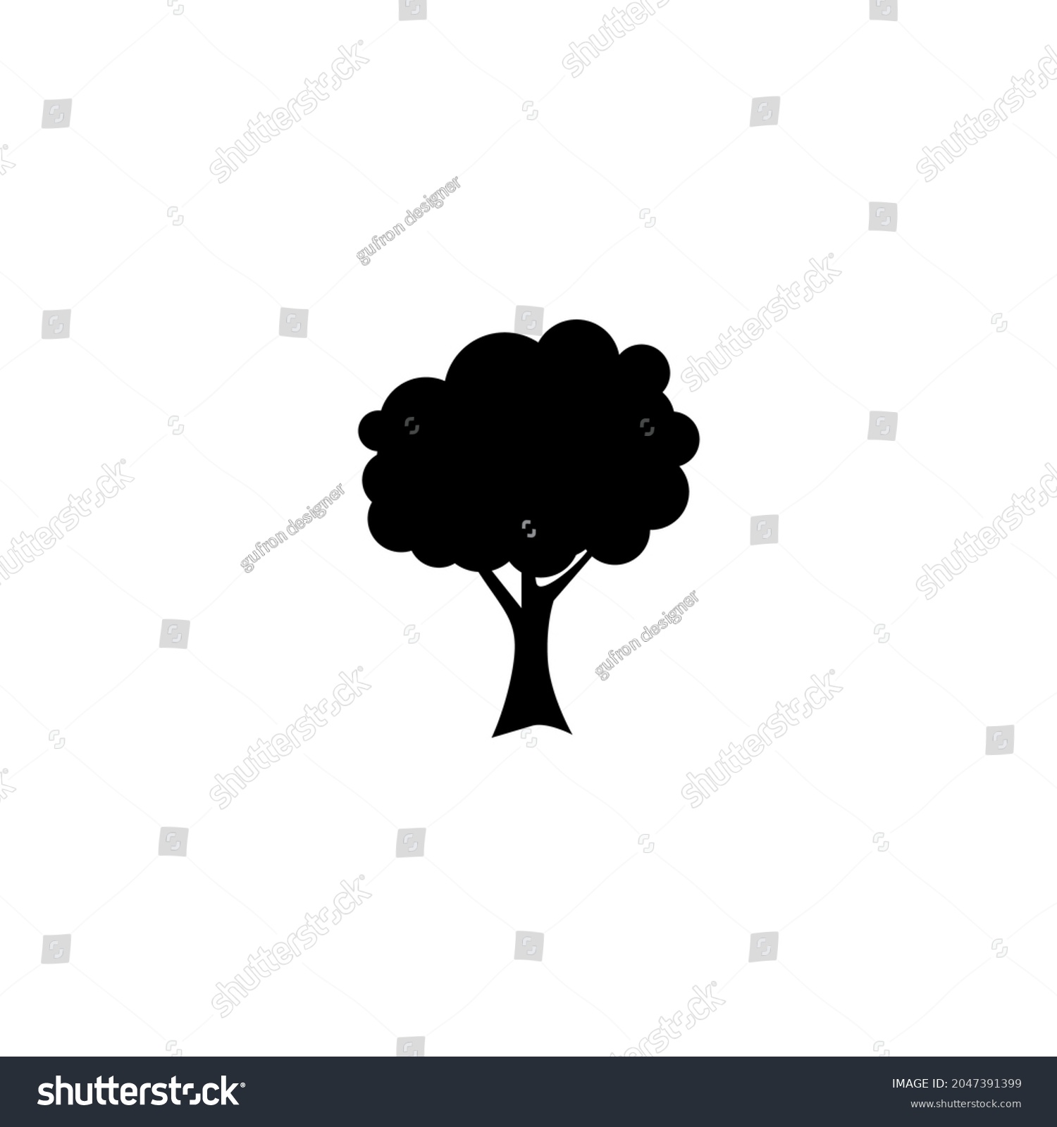Tree Silhouette Icon Vector Illustration Stock Vector (Royalty Free ...