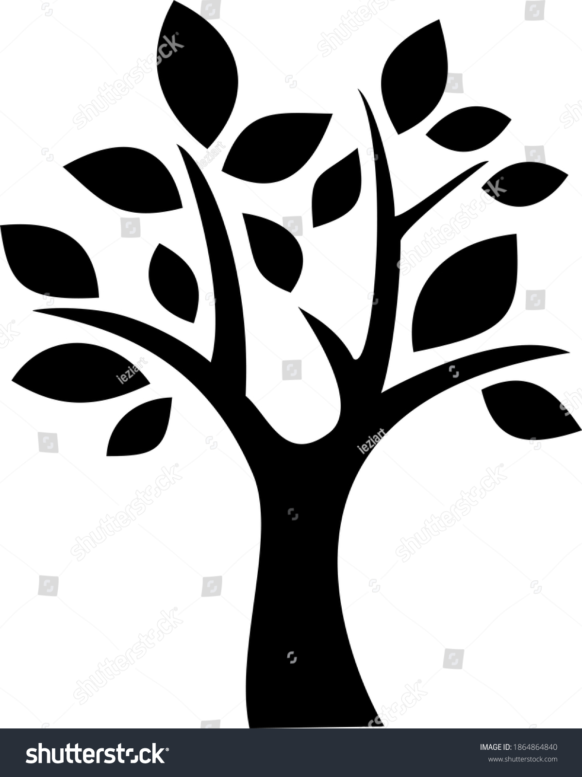 Tree Silhoutte Vector Design Illustration Stock Vector (Royalty Free ...