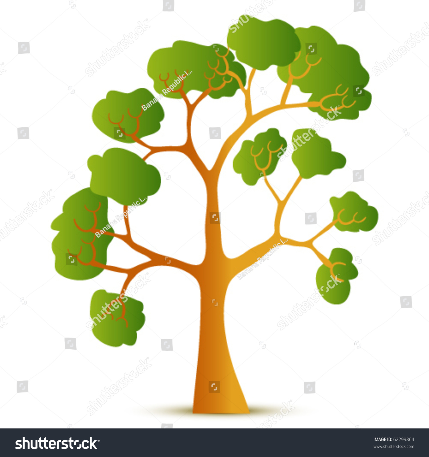 Tree Symbol Graphic Design Stock Vector (Royalty Free) 62299864 ...